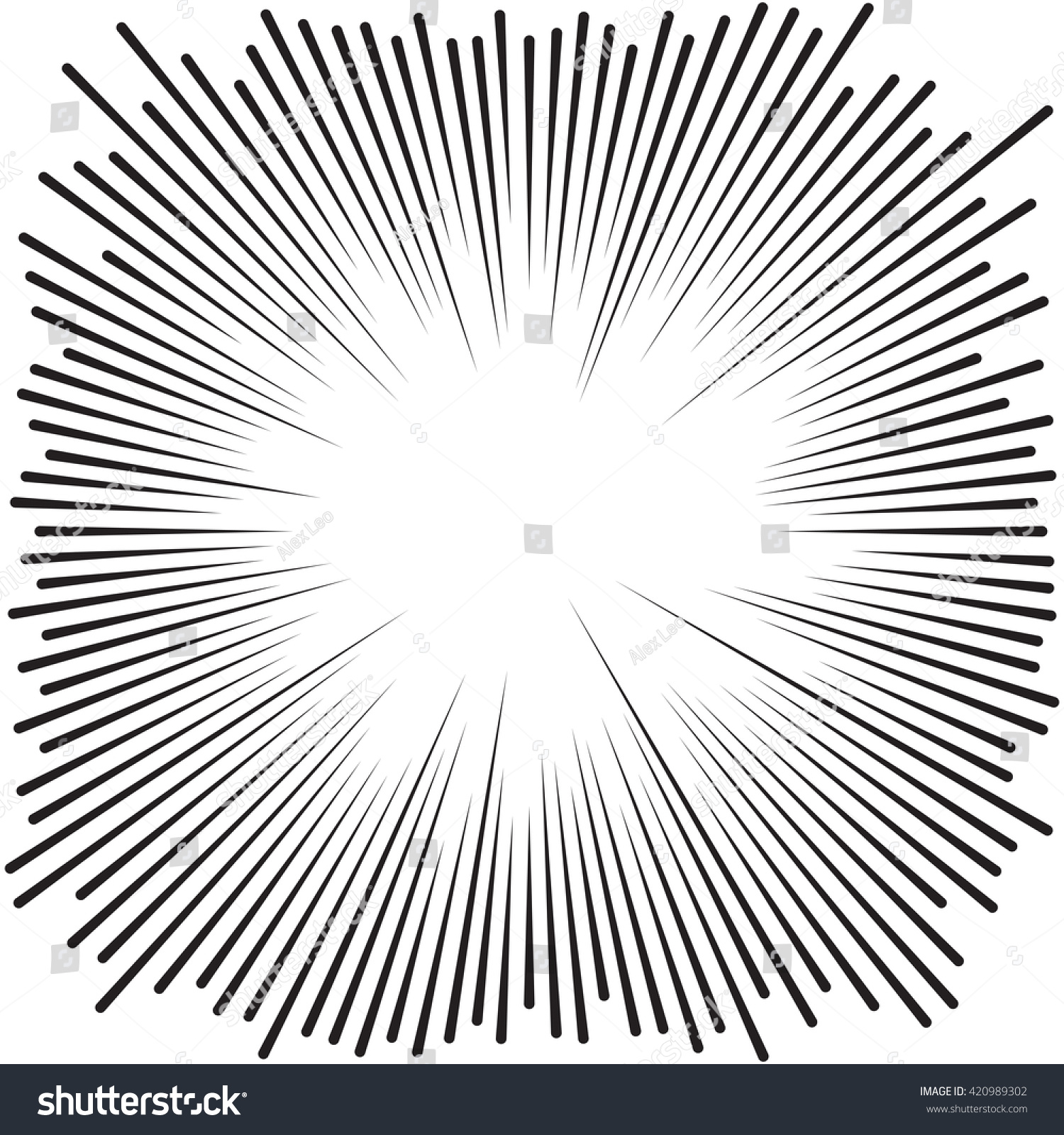 Radial Lines Template Comic Backgrounds Vector 库存矢量图（免版税）420989302 ...