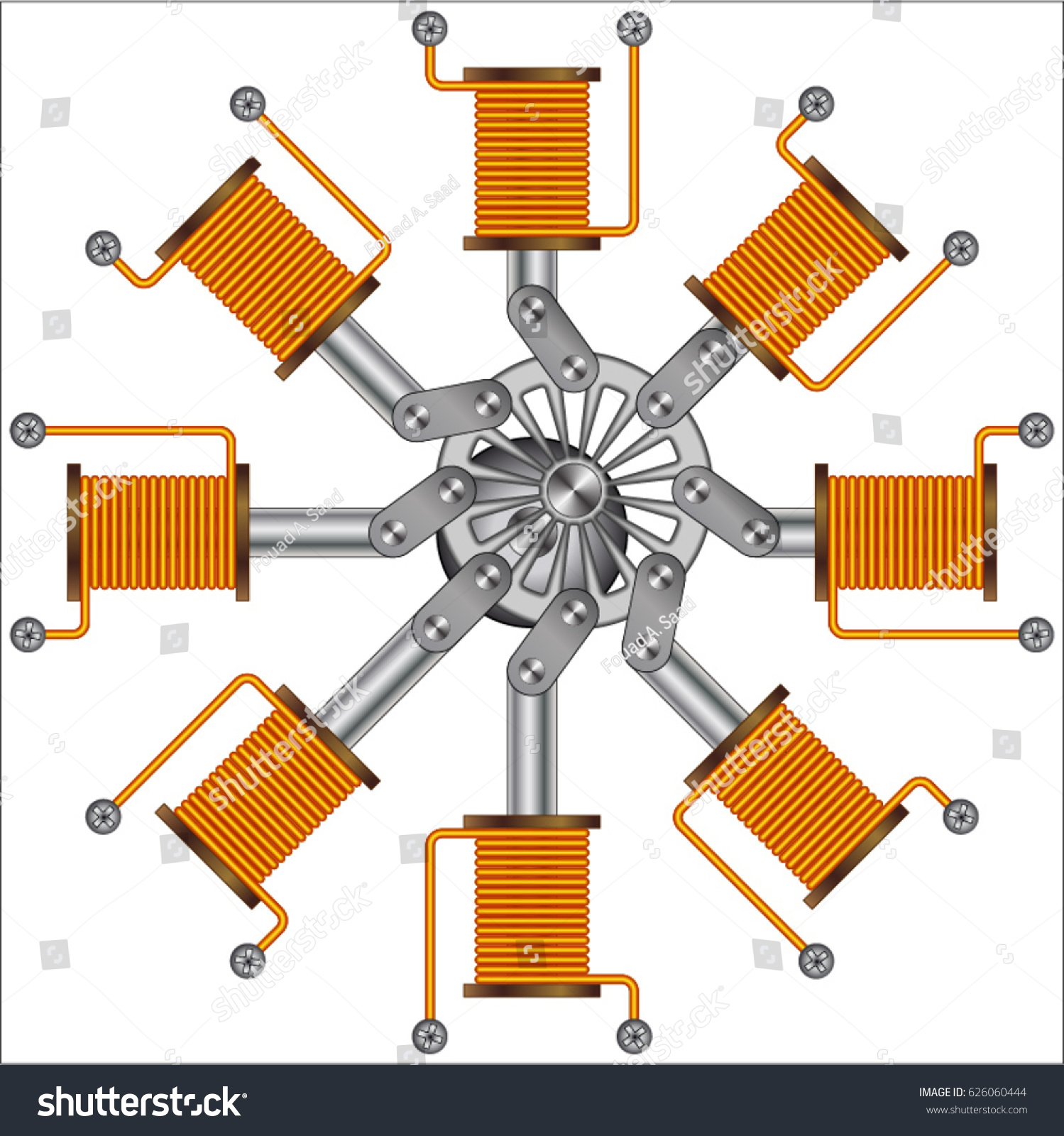 Radial Solenoid Engine 库存矢量图（免版税）626060444 | Shutterstock