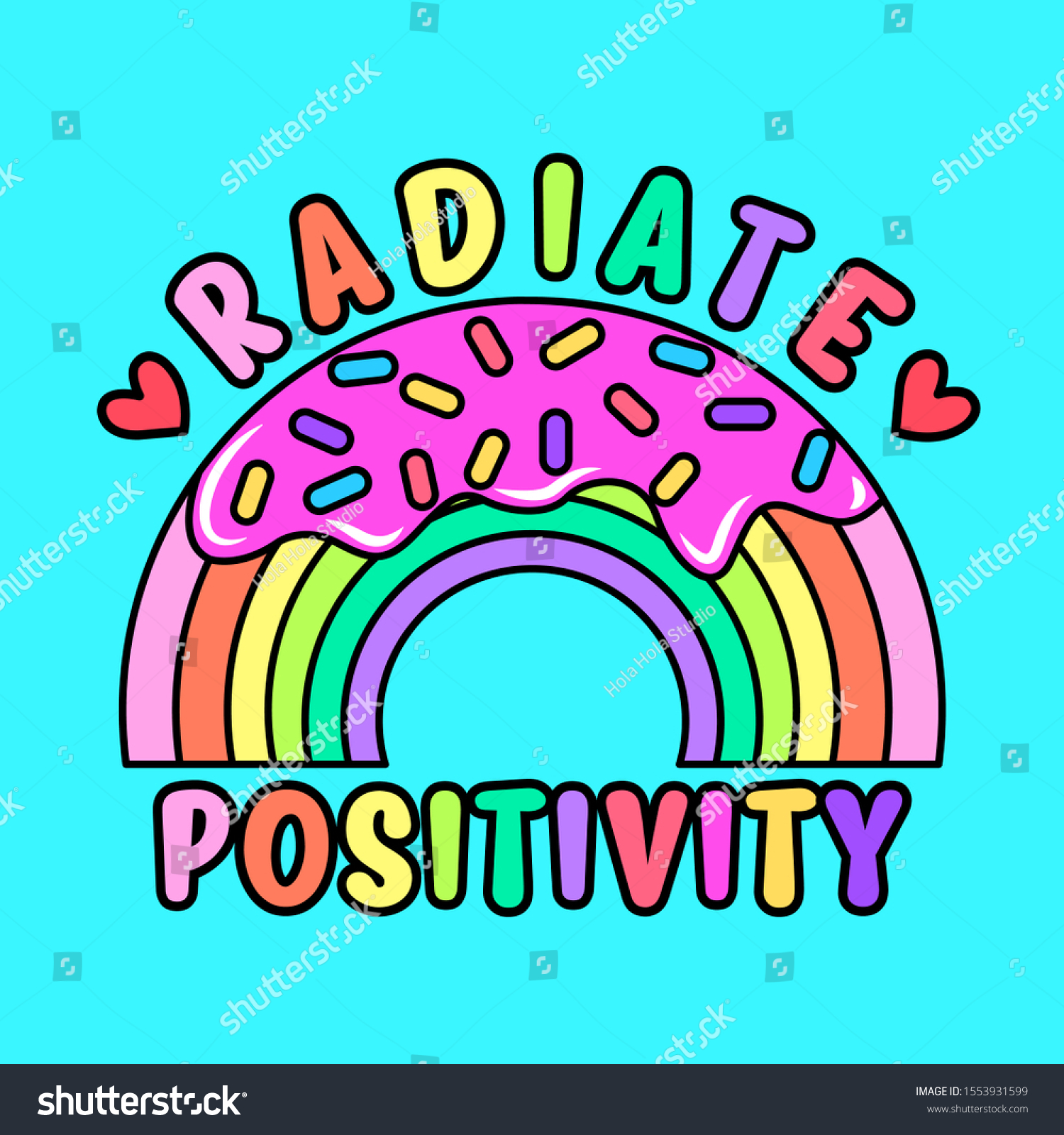 Radiate Positivity Slogan Print Vector Stock Vector (Royalty Free ...