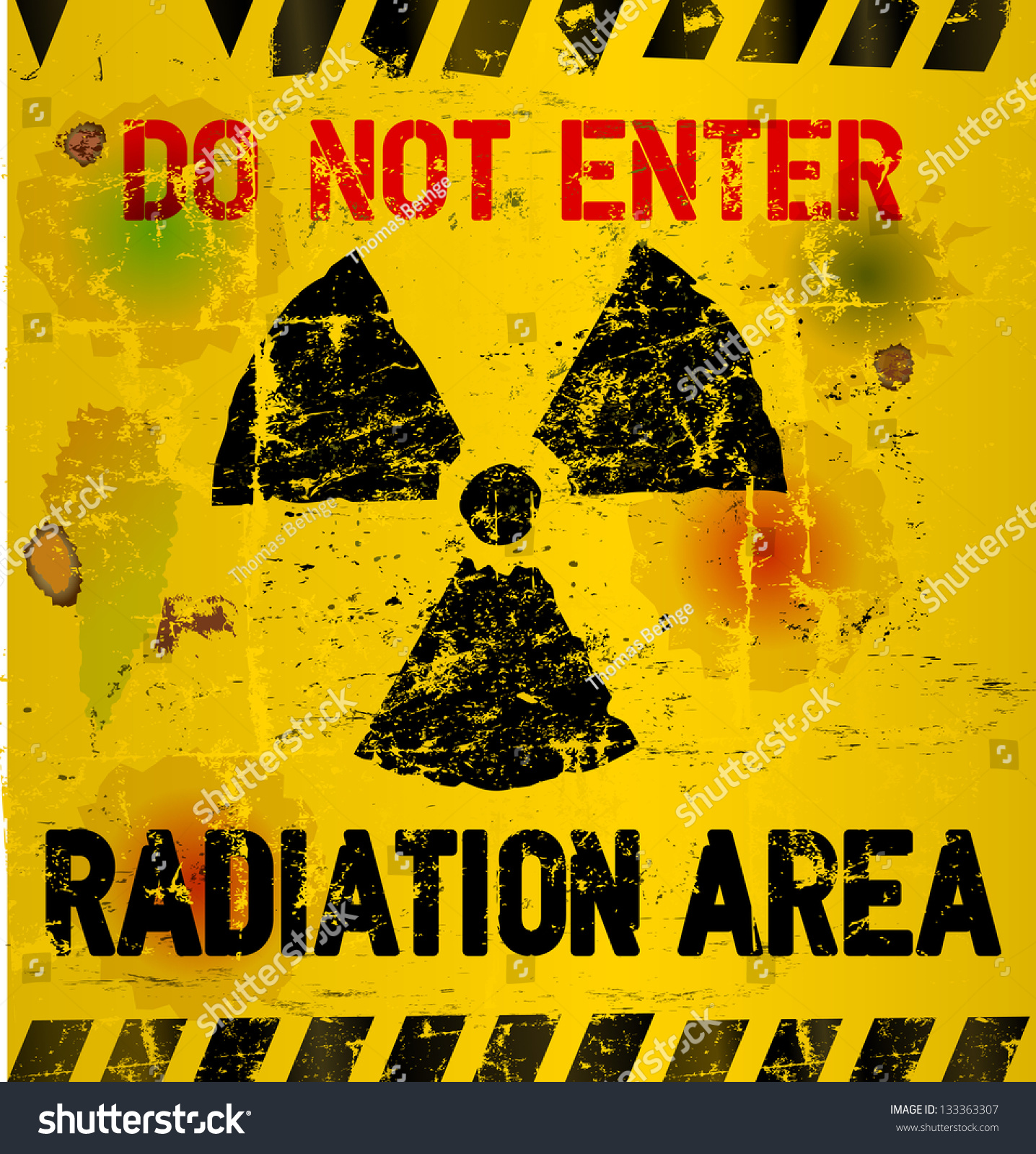 Radiation Area Warning Vector Illustration Stock Vector (Royalty Free ...