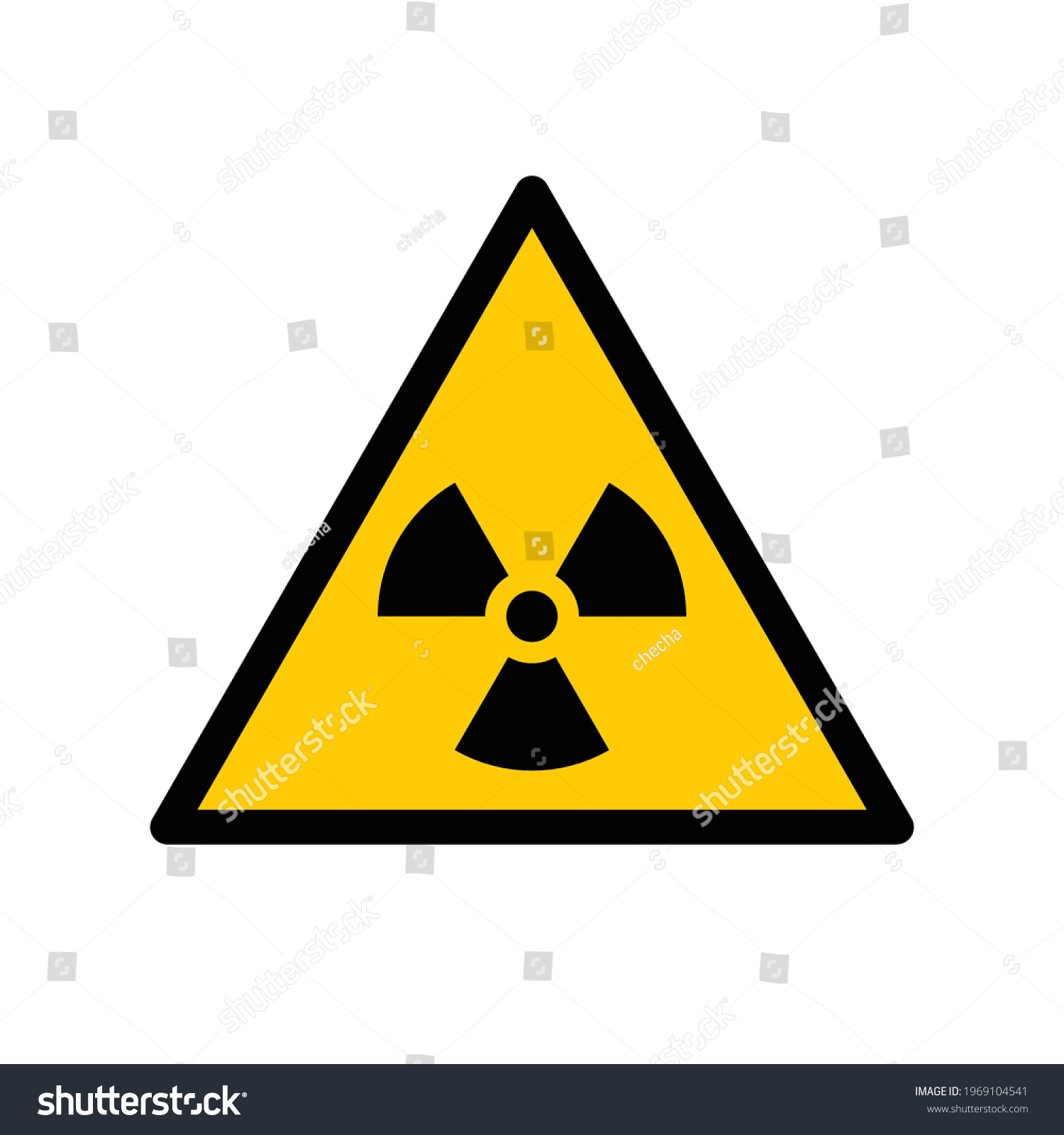 Radiation Hazard Sign Triangular Vector Icon Stock Vector (Royalty Free ...