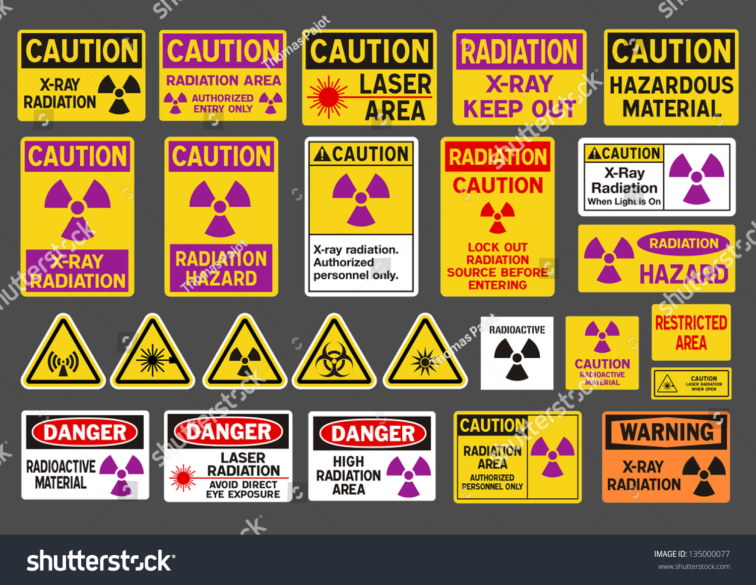 Radiation Signs Stock Vector (Royalty Free) 135000077