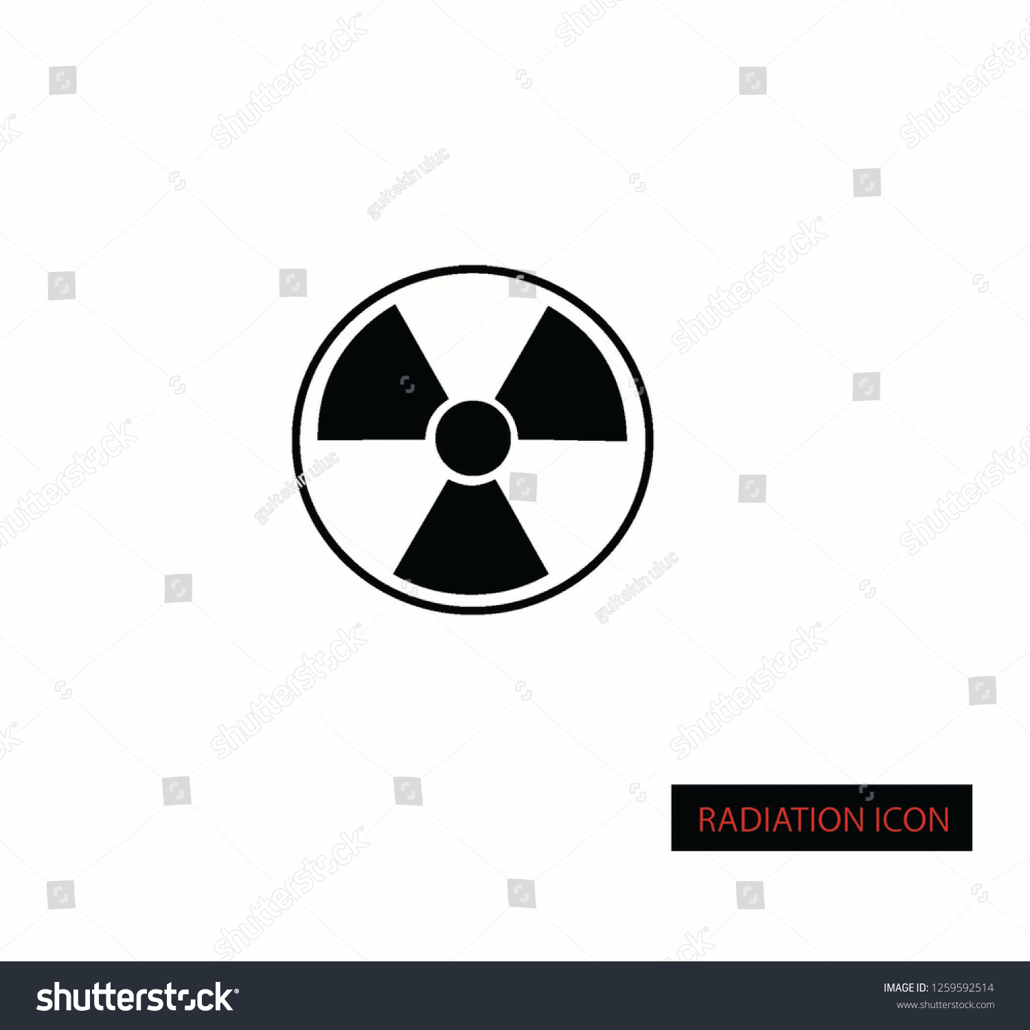 Radiation Warning Icon Design Stock Vector (Royalty Free) 1259592514 ...