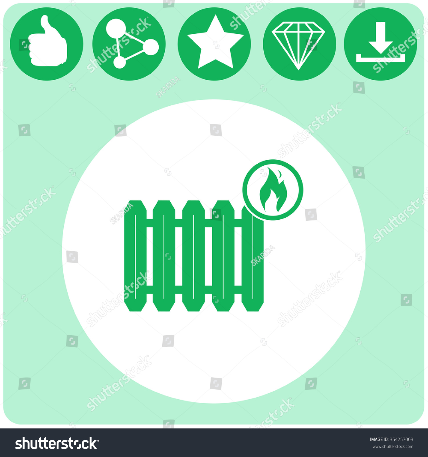 Radiator Fire Symbol Vector Icon Stock Vector (Royalty Free) 354257003 ...