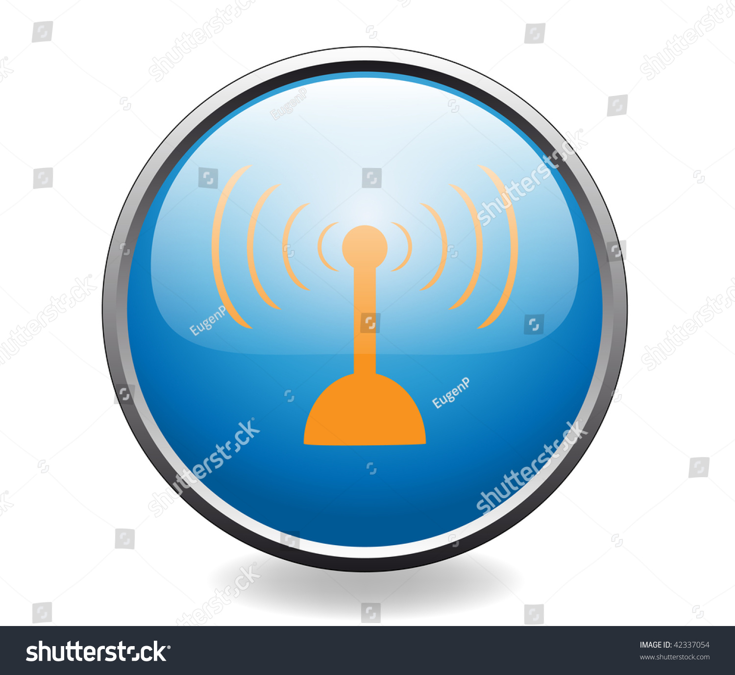 Radio Antenna Button Stock Vector (Royalty Free) 42337054