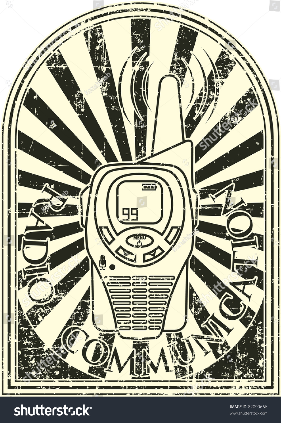 Radio Communication Stamp Stock Vector (Royalty Free) 82099666