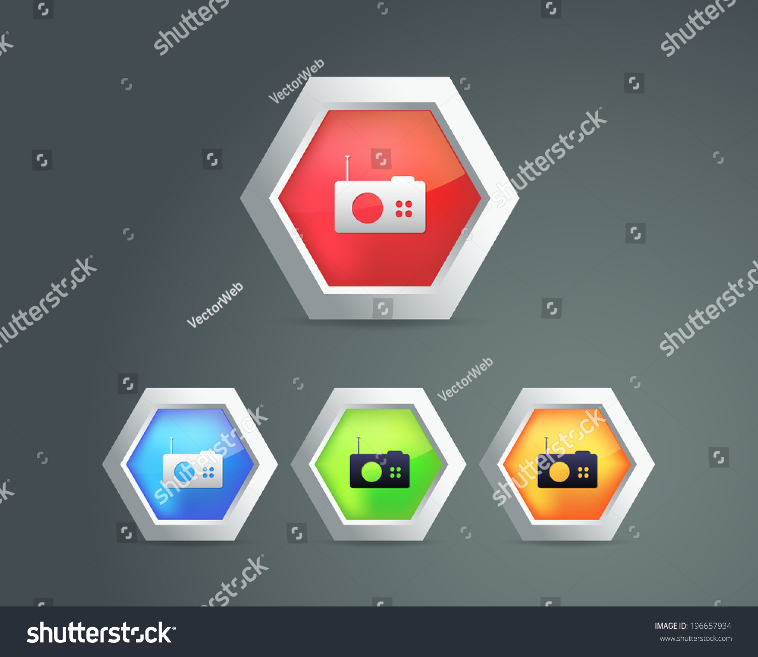 Radio Icon Button Stock Vector (Royalty Free) 196657934