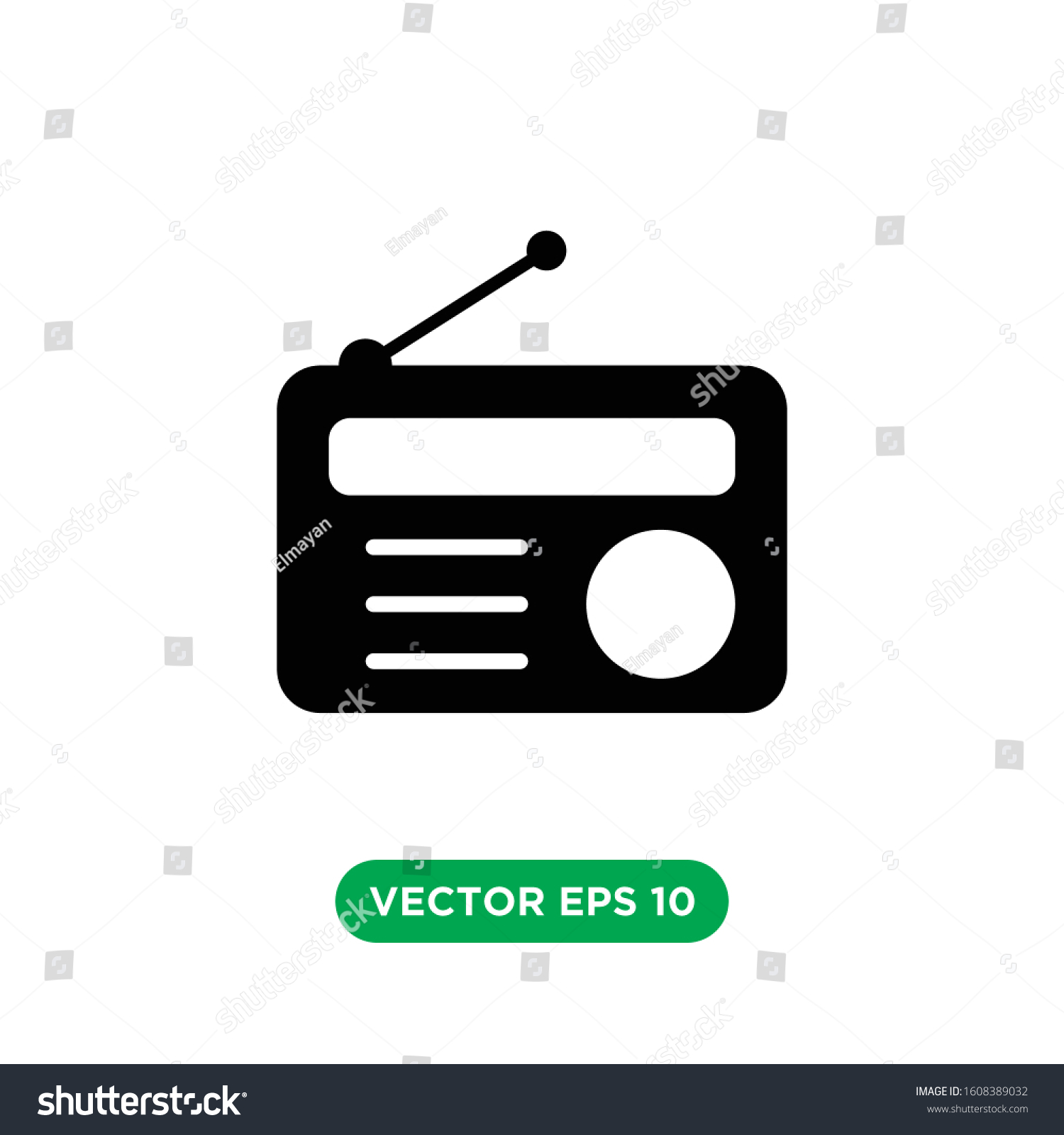 Radio Icon Vector Concept Design Template Stock Vector (Royalty Free ...