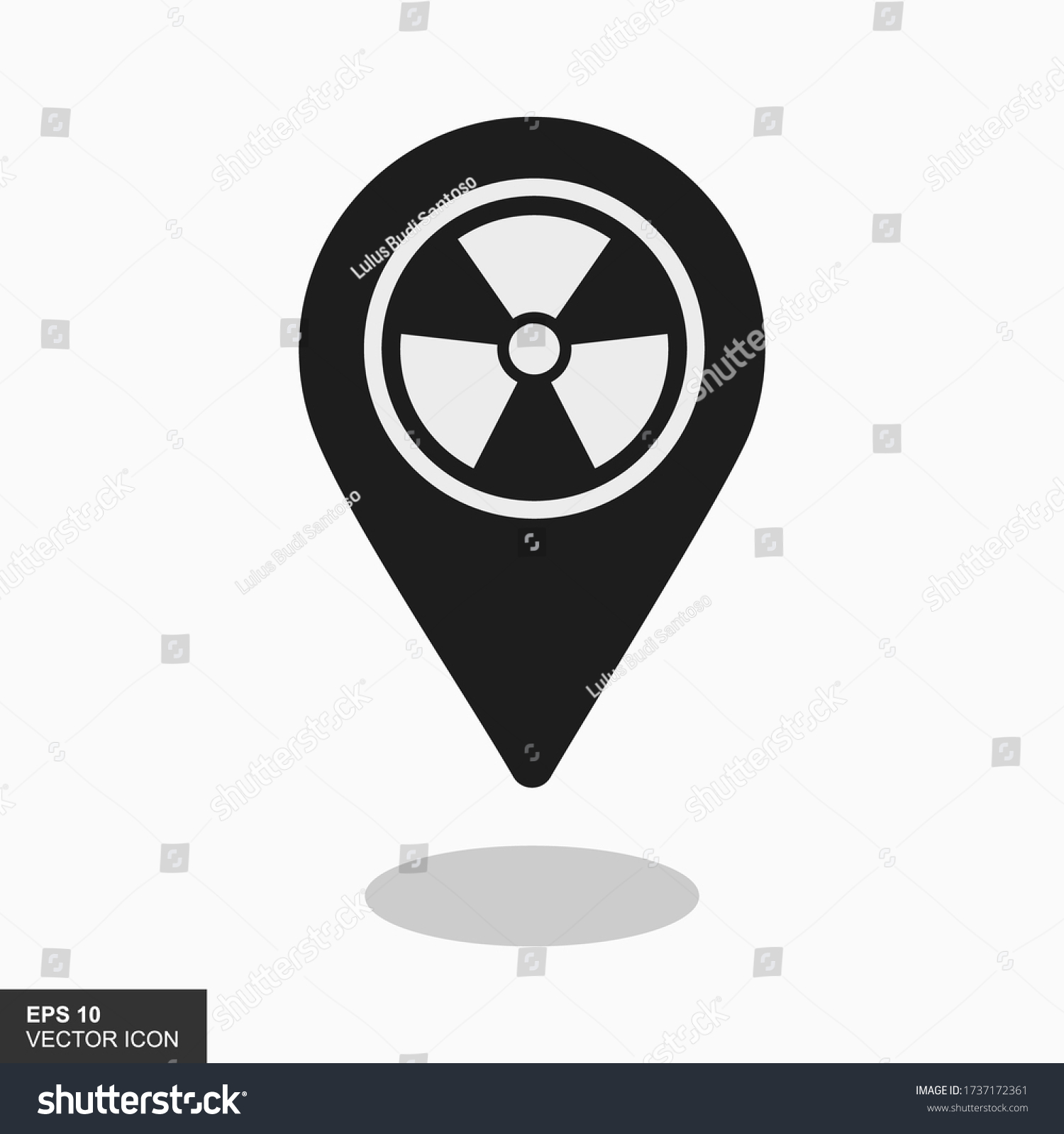 Radioactive Icon Nuclear Symbol Atomic Flag Stock Vector (Royalty Free ...