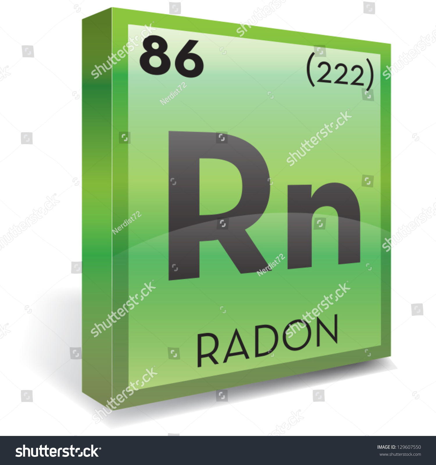 Radon Element Stock Vector Illustration 129607550 : Shutterstock