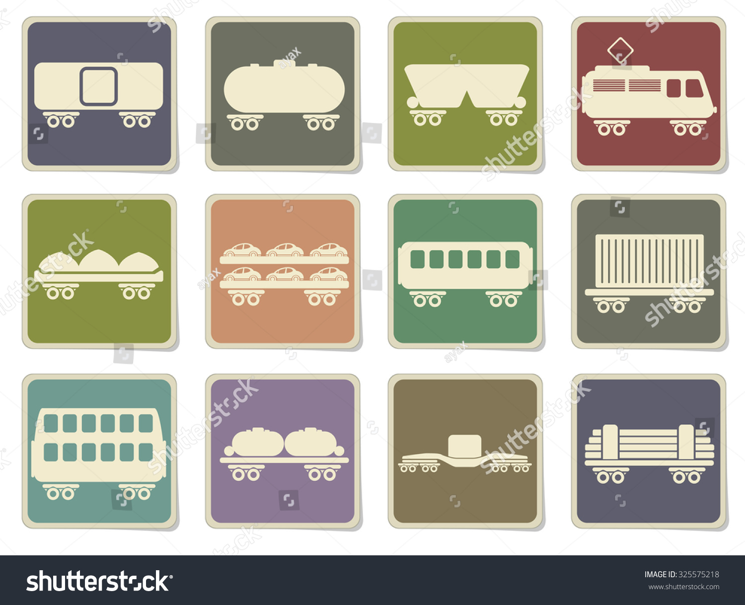 Railfreight Traffic Icons Stock Vector (Royalty Free) 325575218