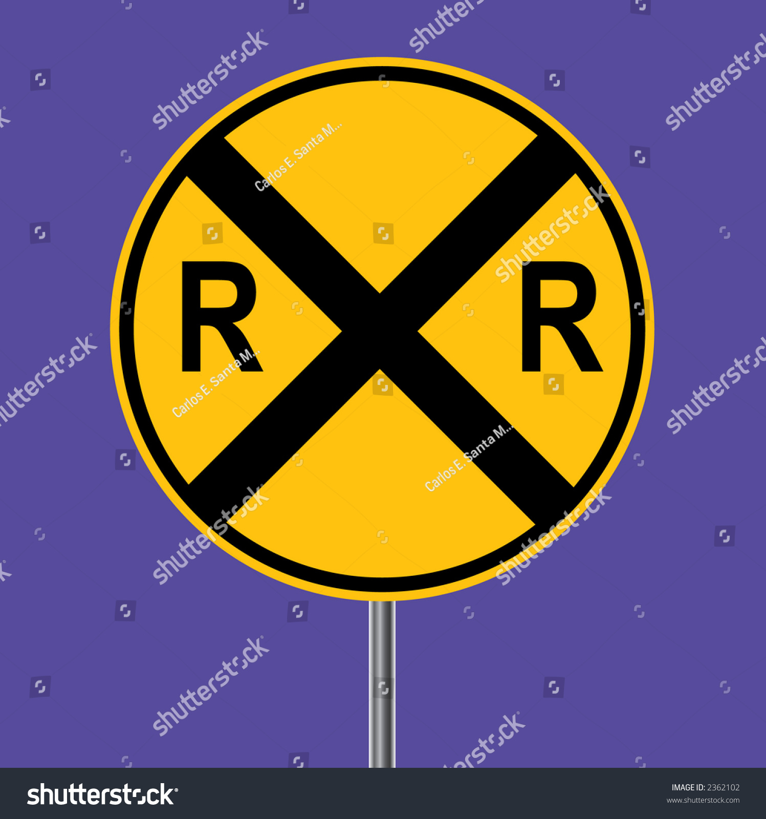 Rail Road Crossing Sign Vector Stock Vector (Royalty Free) 2362102