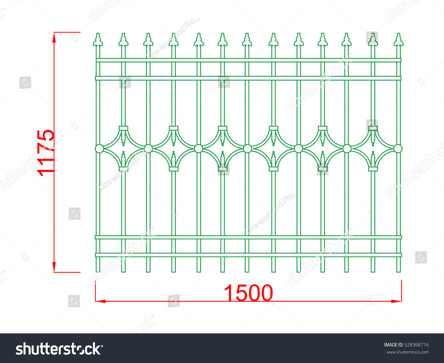 Railing Iron Work Vector Image Orange Stock Vector (Royalty Free ...