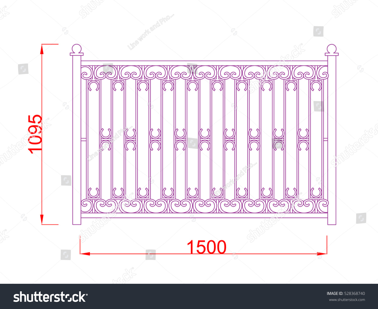 Railing Iron Work Vector Image Orange: vector de stock (libre de ...