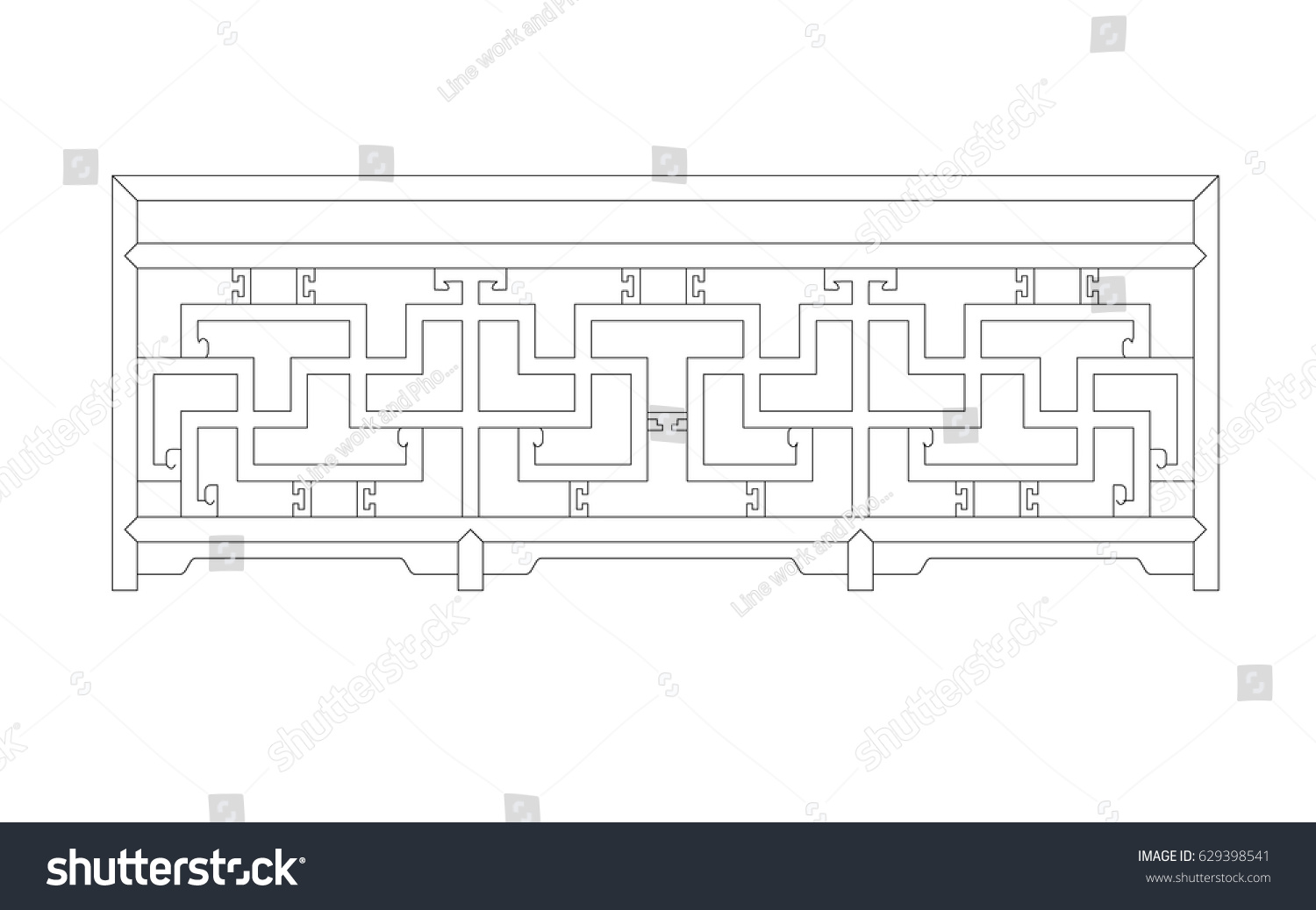 Railing Vector Line Work Black Paint: vector de stock (libre de ...