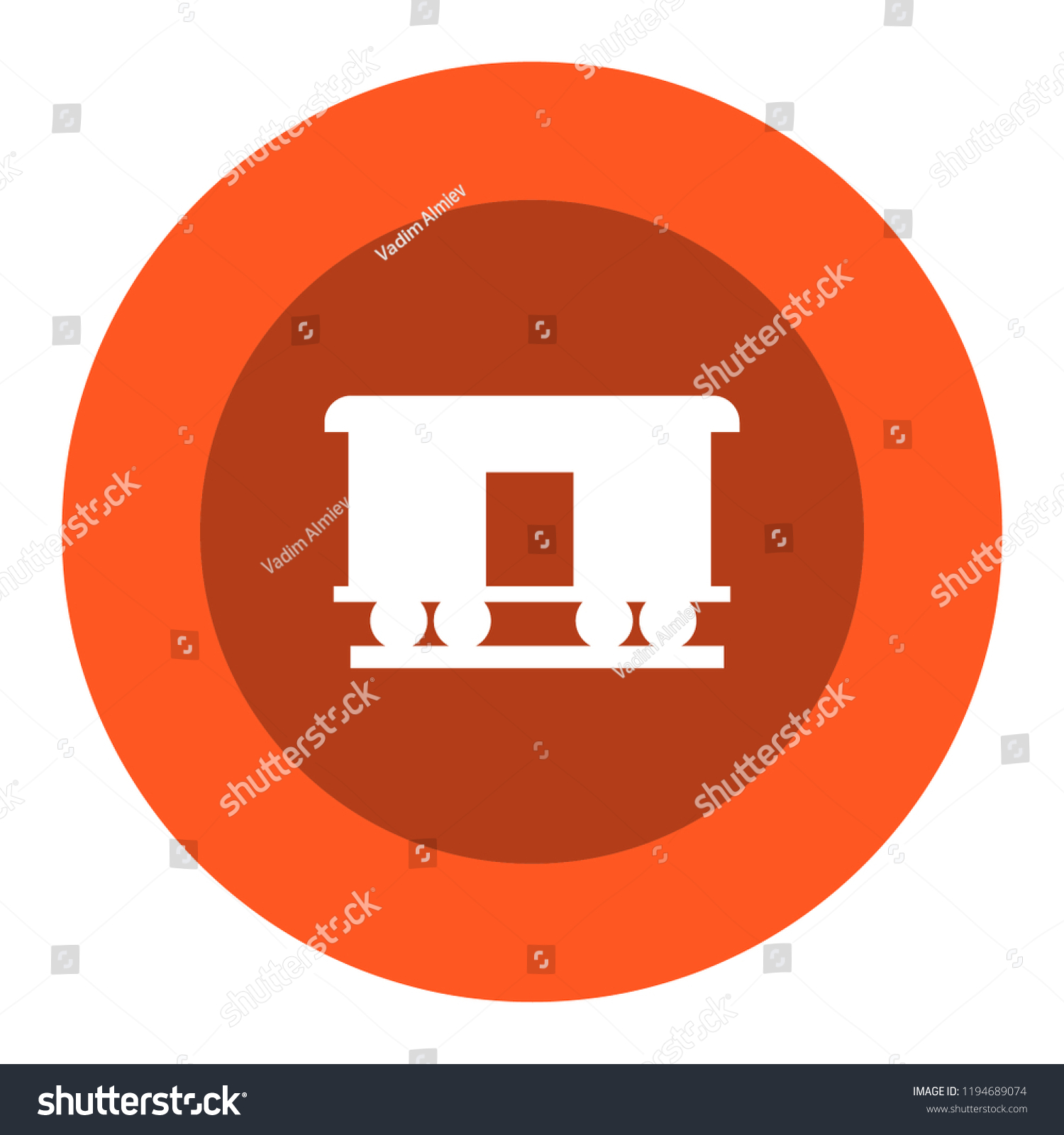 Railway Carriage Vector Icon Stock Vector (Royalty Free) 1194689074 ...