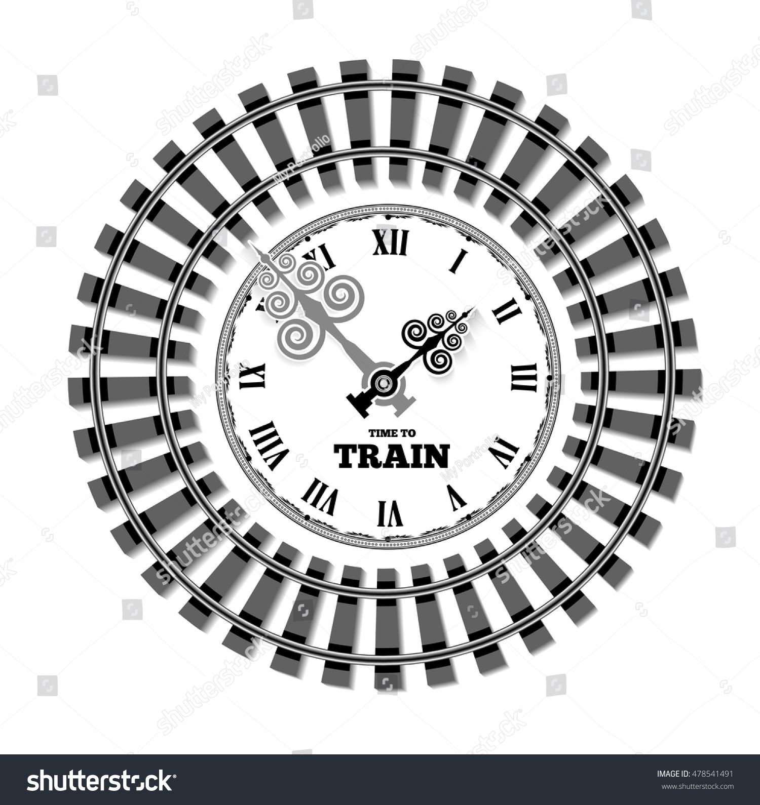 Railway Clocks Vector Illustration Stock Vector (Royalty Free ...