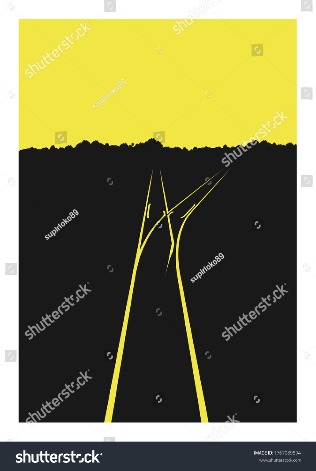 Railway Junction Simple Flat Illustration Stock Vector (Royalty Free ...