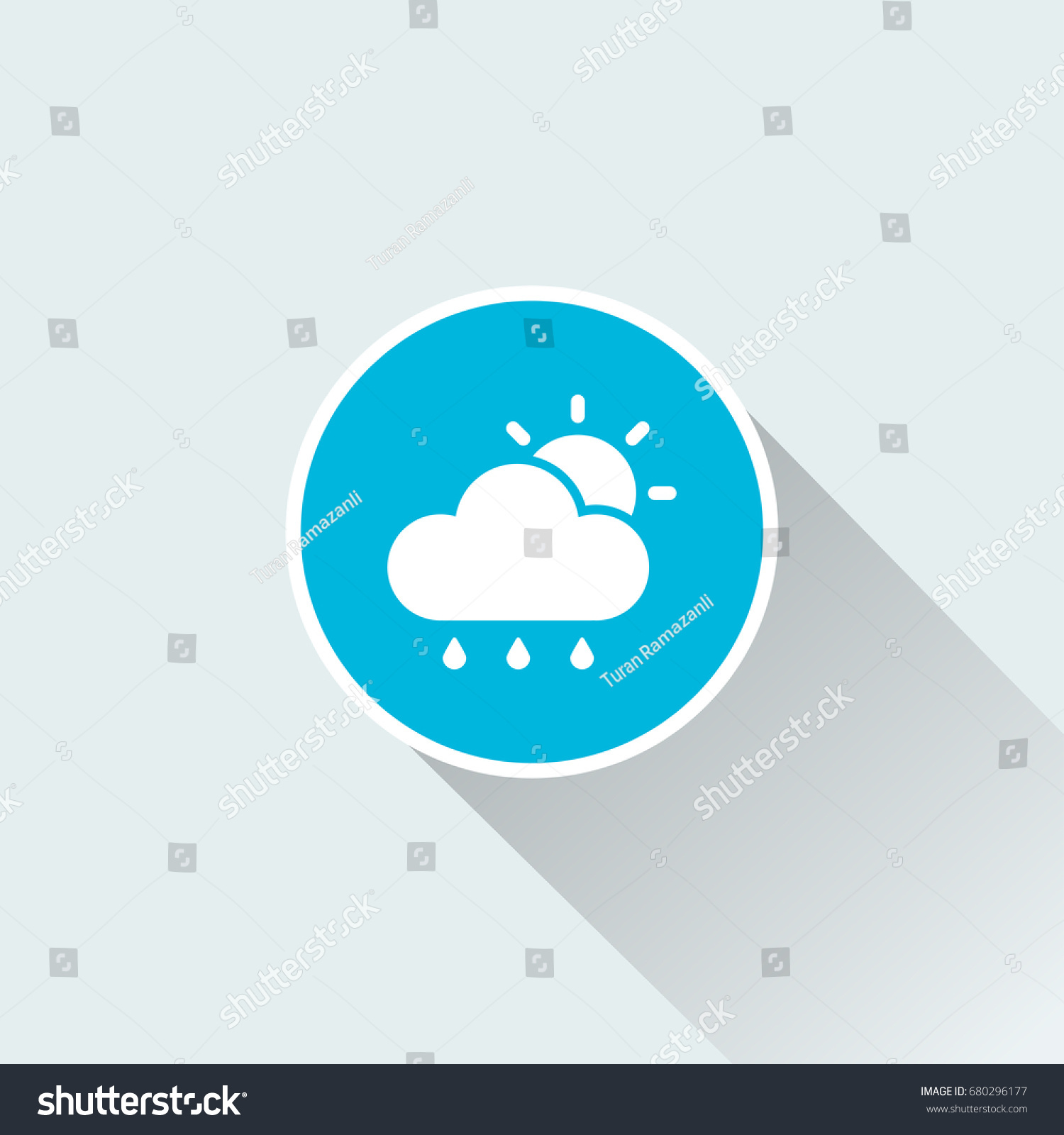 Rain Sun Icon Stock Vector (Royalty Free) 680296177