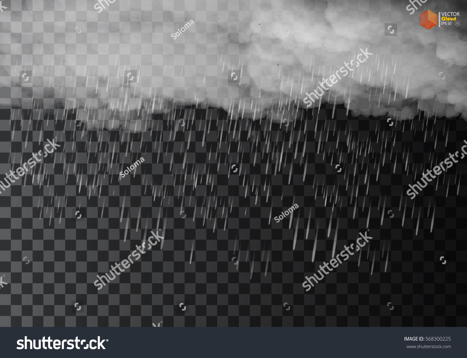 Rain White Cloud Isolated On Transparent: Stock-Vektorgrafik ...