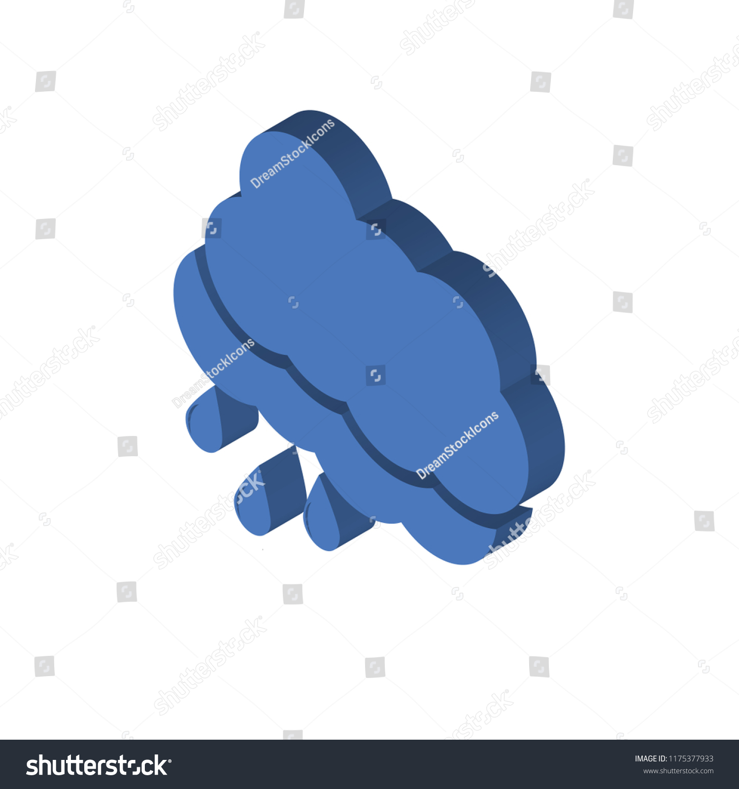 Rain Cloud Isometric Left Top View Stock Vector (Royalty Free) 1175377933