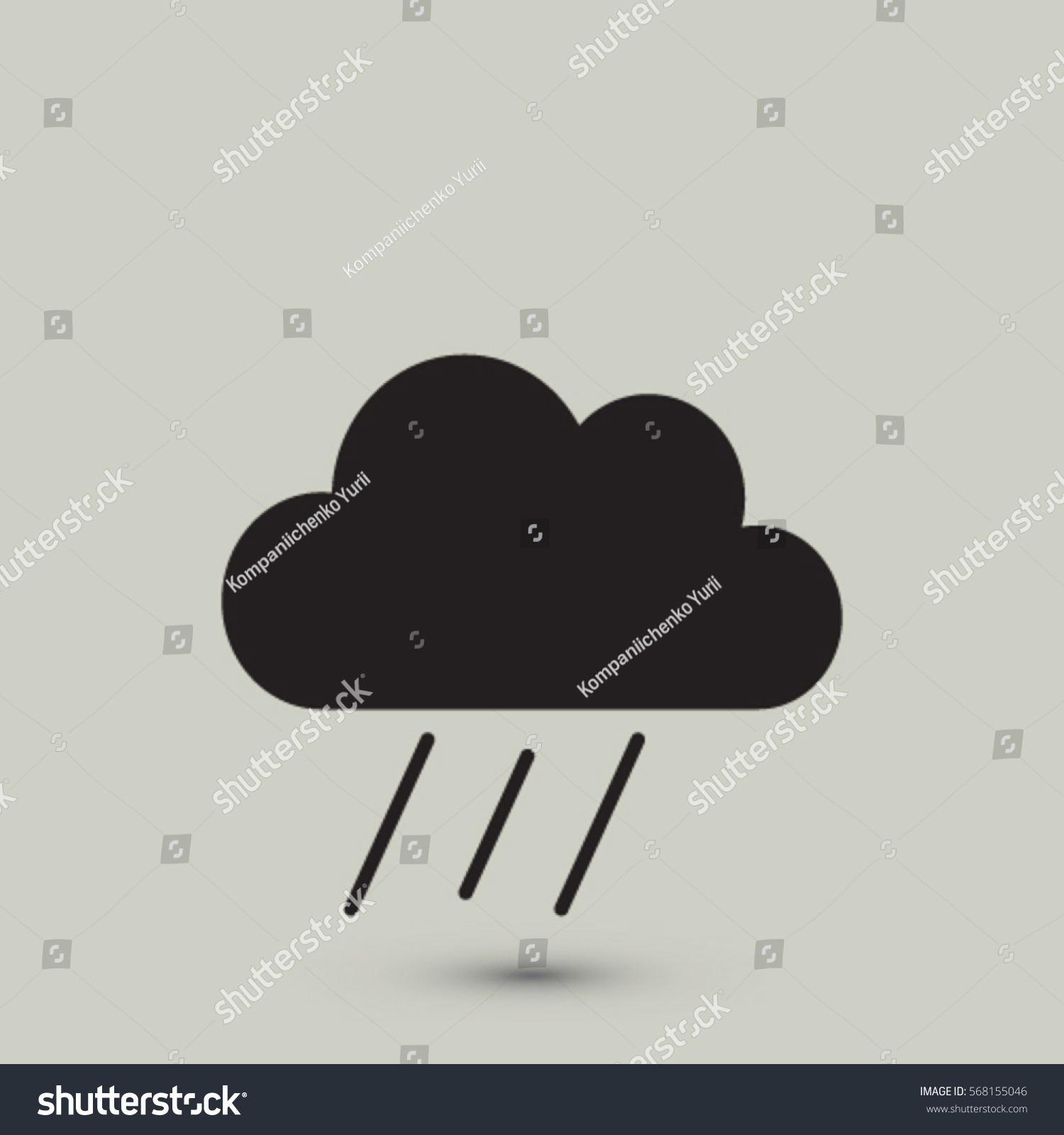 Rain Cloud Vector Weather Icon Stock Vector (Royalty Free) 568155046 ...