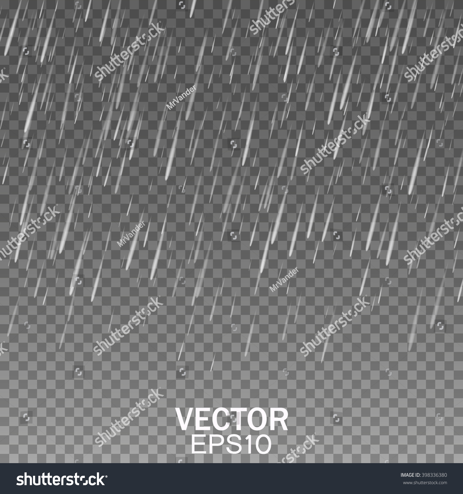 Rain Drops On Transparent Background Vector Stock Vector (Royalty Free ...