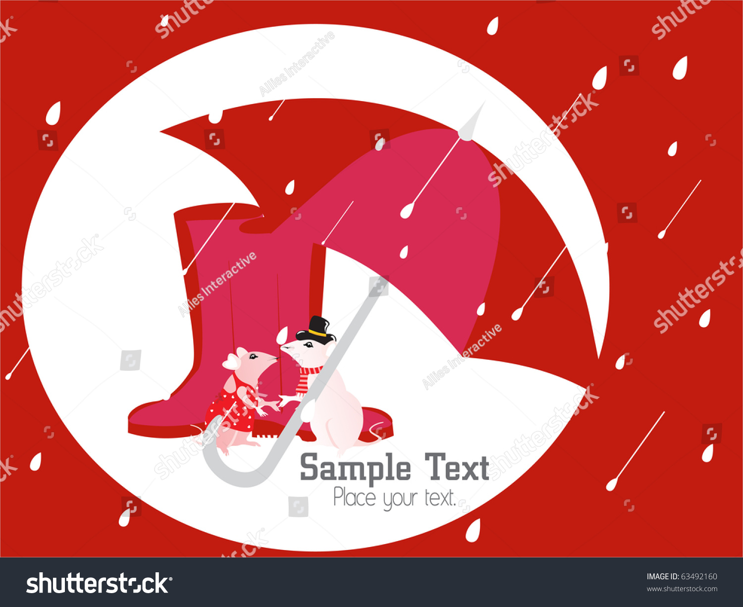 Rain Falling Background Comic Elephant Stock Vector (Royalty Free) 63492160