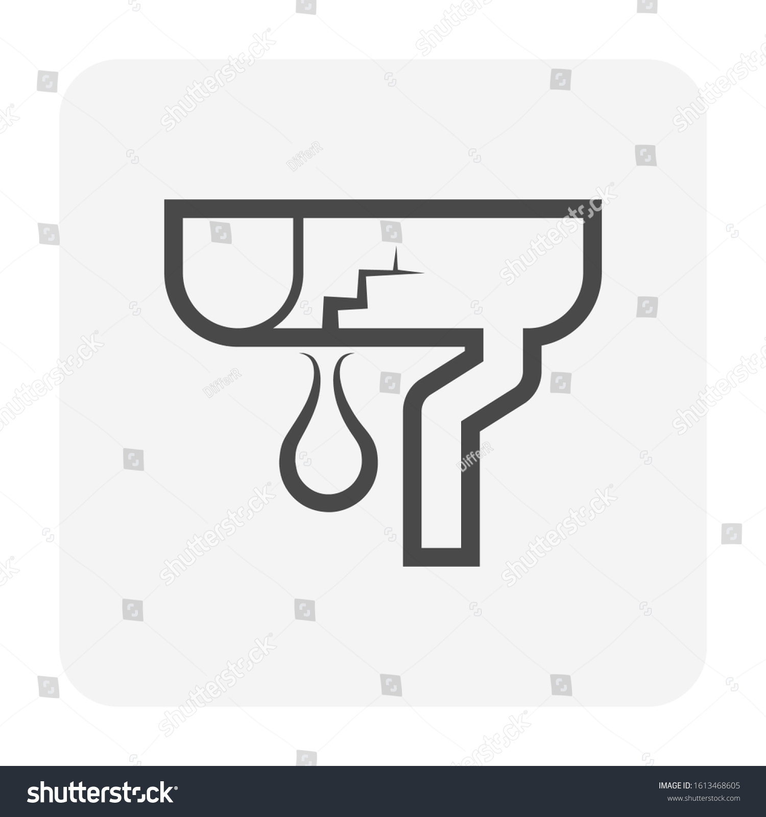 Rain Gutter Eavestrough Old Damage Broken Stock Vector (Royalty Free ...