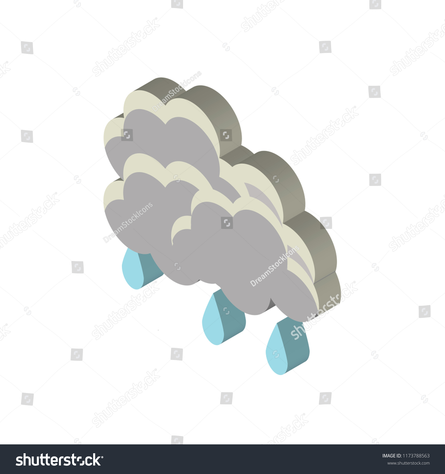 Rain Isometric Left Top View 3d Stock Vector (Royalty Free) 1173788563
