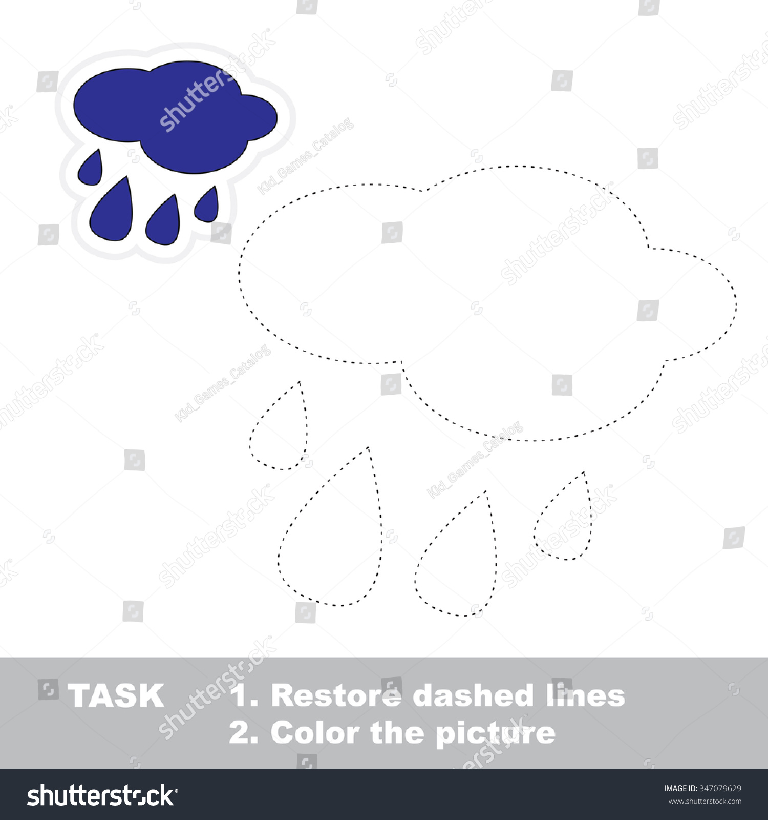 Rain Be Traced Vector Trace Game Stock Vector (Royalty Free) 347079629 ...