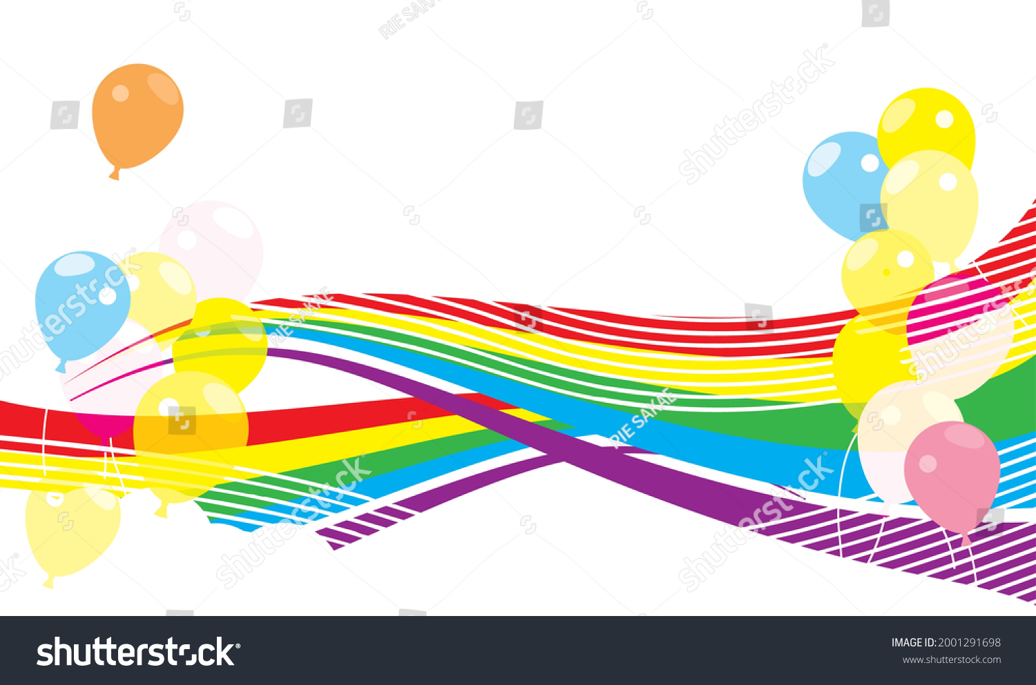 Rainbow Balloon Background Illustration Stock Vector (Royalty Free ...