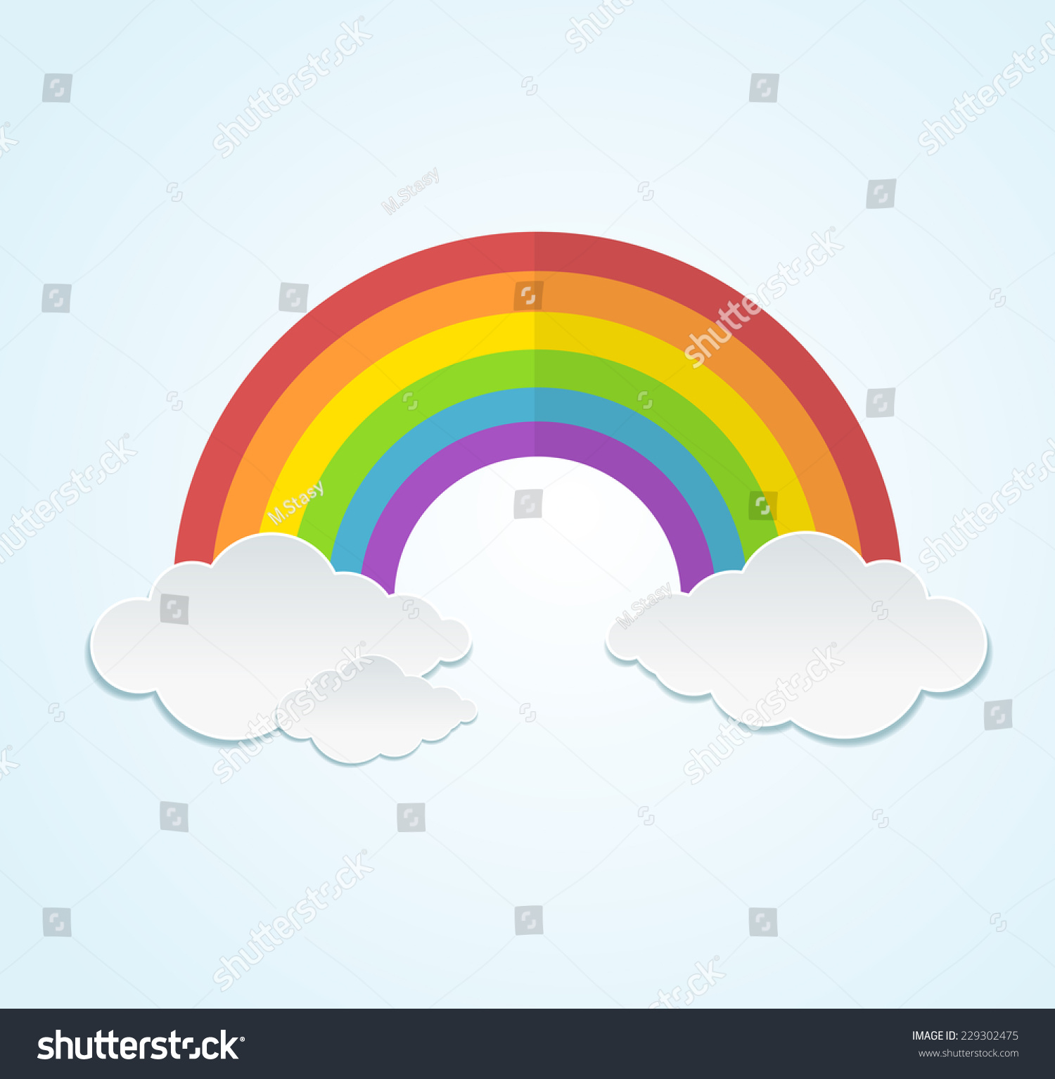 Rainbow Clouds Flat Style Vector Illustration Stock Vector (Royalty ...