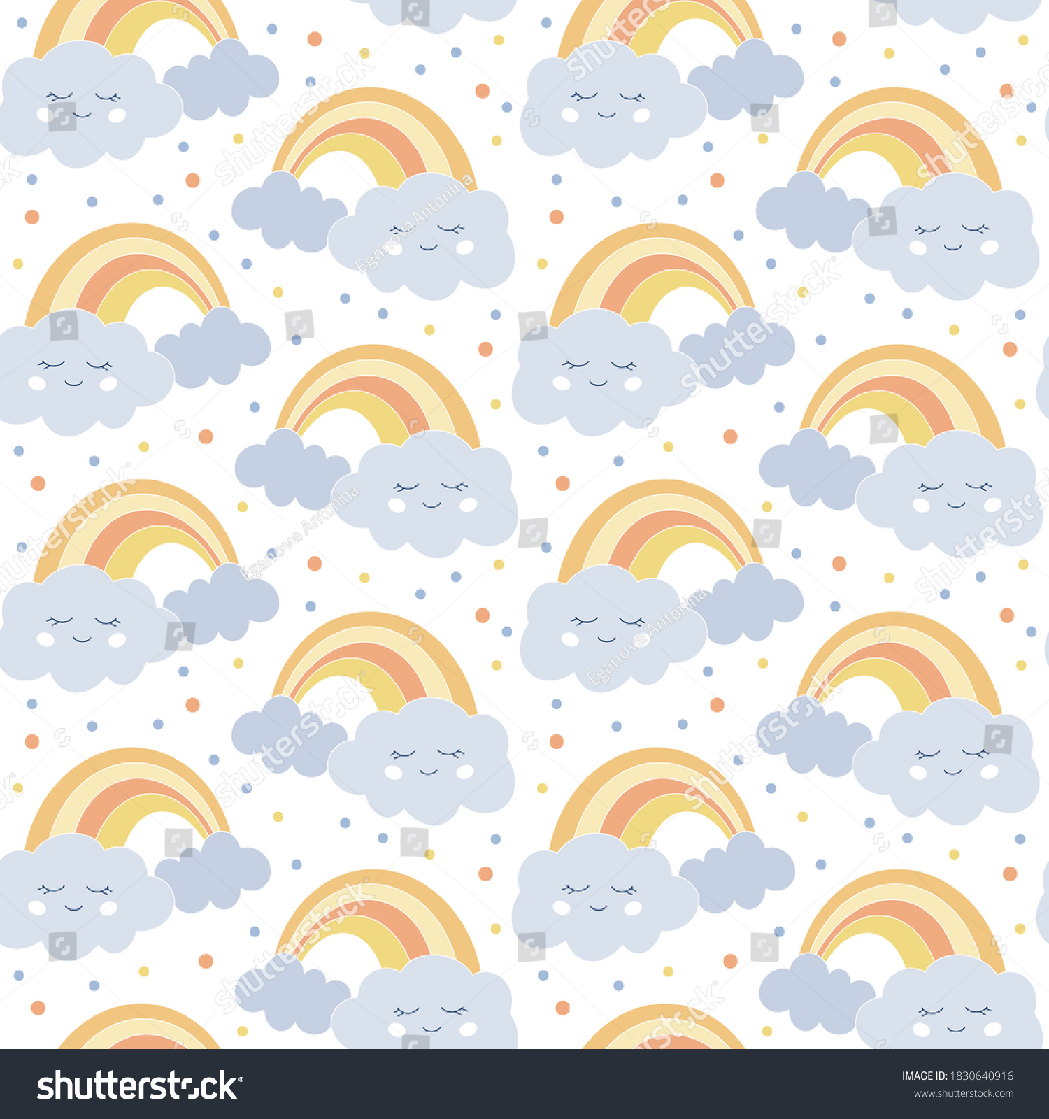 Rainbow Clouds Seamless Pattern Flat Style Stock Vector (Royalty Free) 1830640916 | Shutterstock