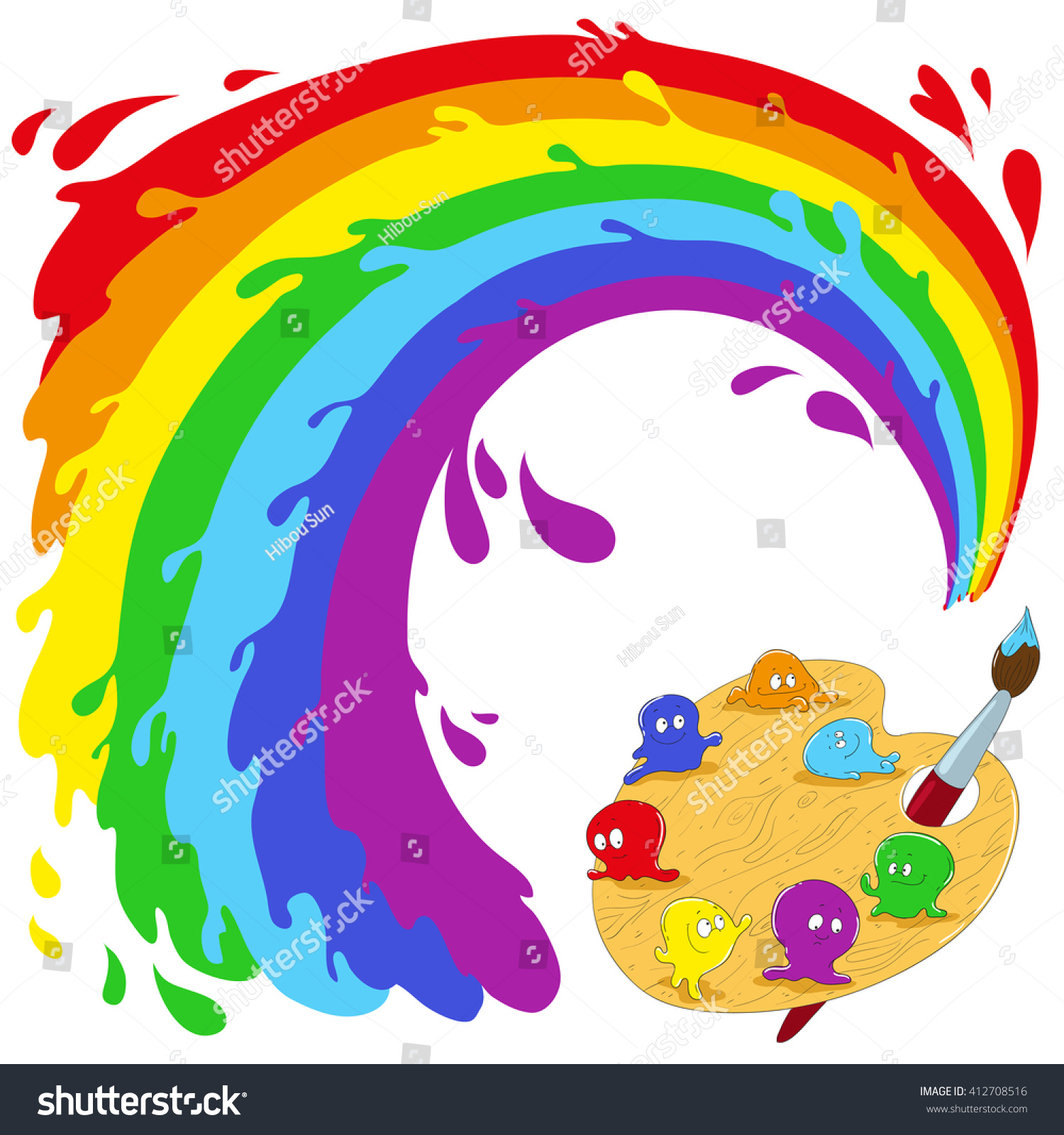 Rainbow Paint Vector Illustration Stock Vector (Royalty Free) 412708516
