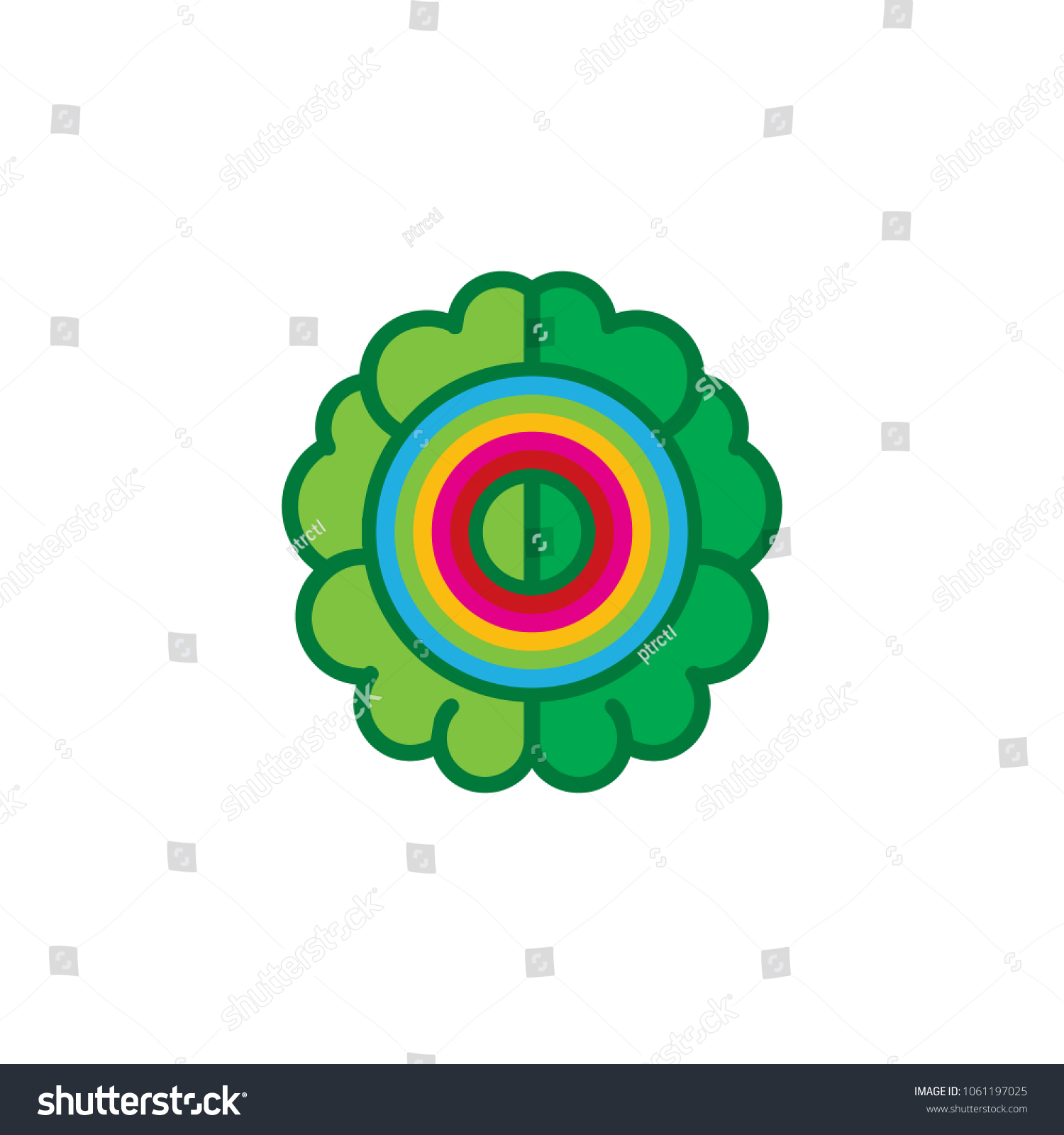 Rainbow Brain Logo Icon Design Stock Vector (Royalty Free) 1061197025
