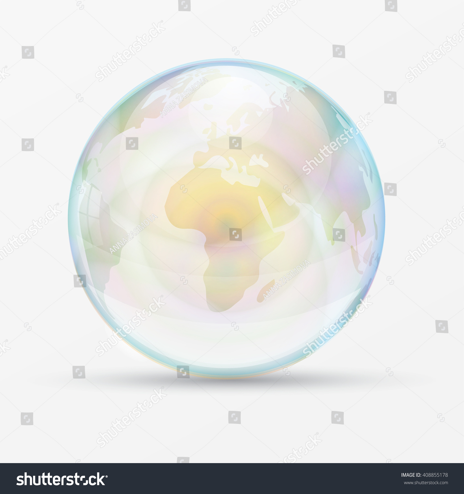 Rainbow Bubble World Mapvector Illustration Transparent Stock Vector ...