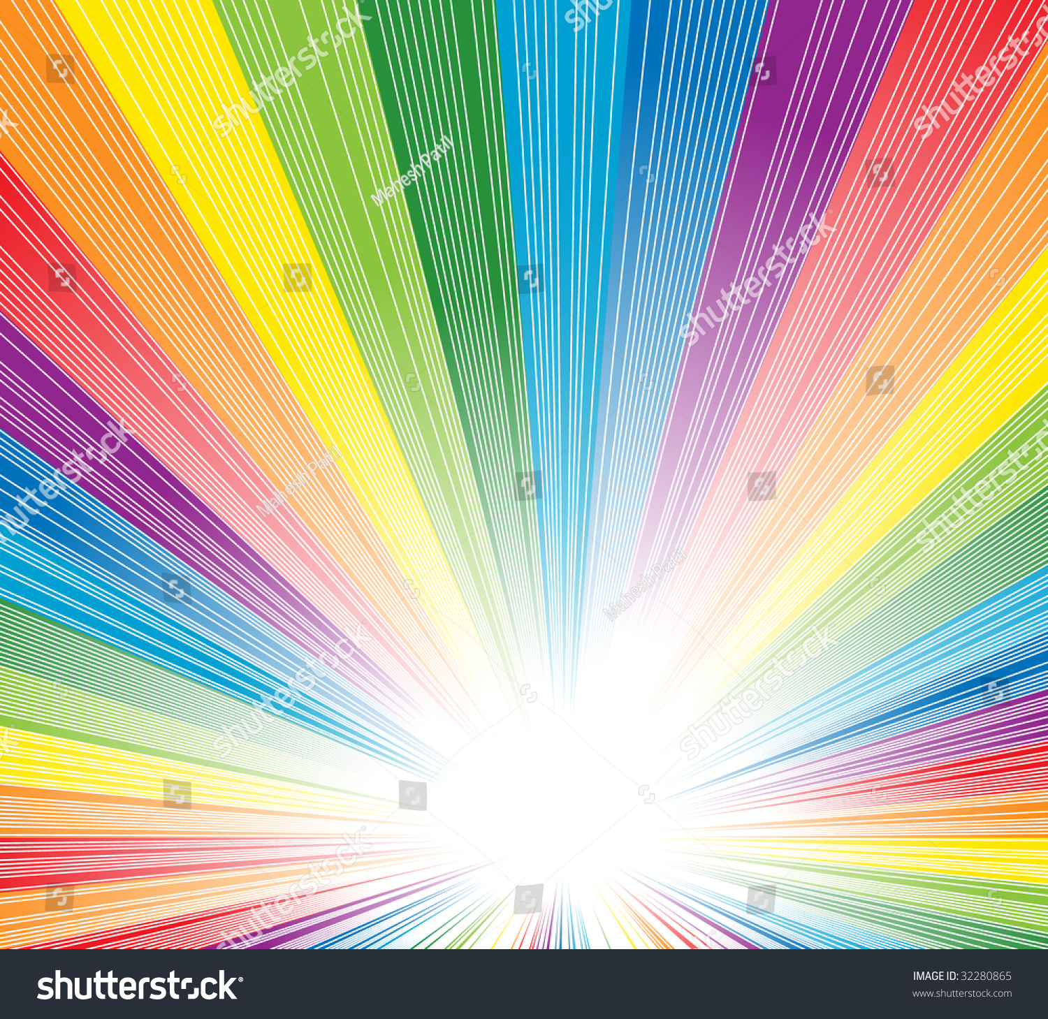 Rainbow Burst Background Stock Vector (Royalty Free) 32280865