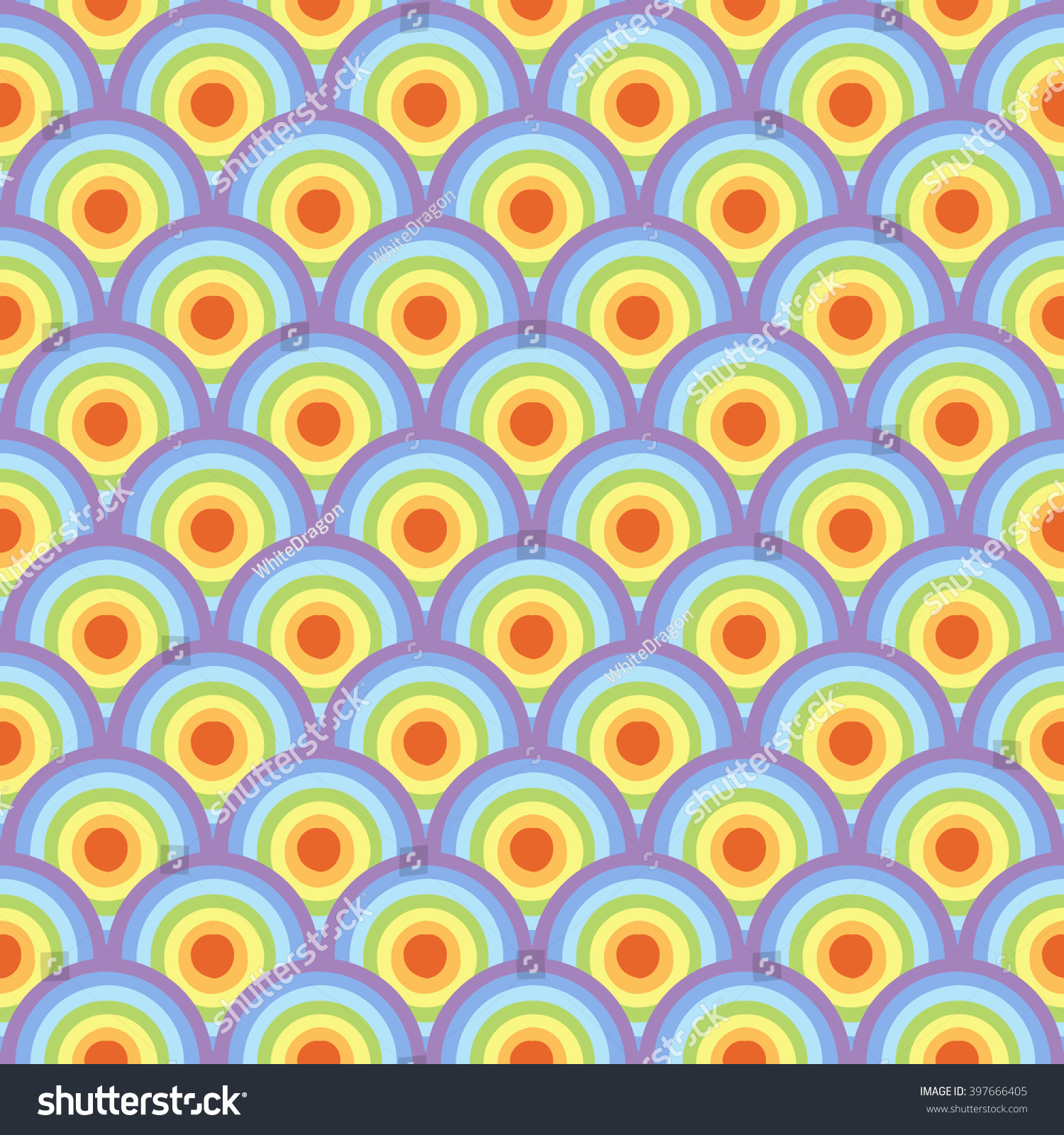 Rainbow Circles Seamless Pattern Vector Illustration Stock Vector ...