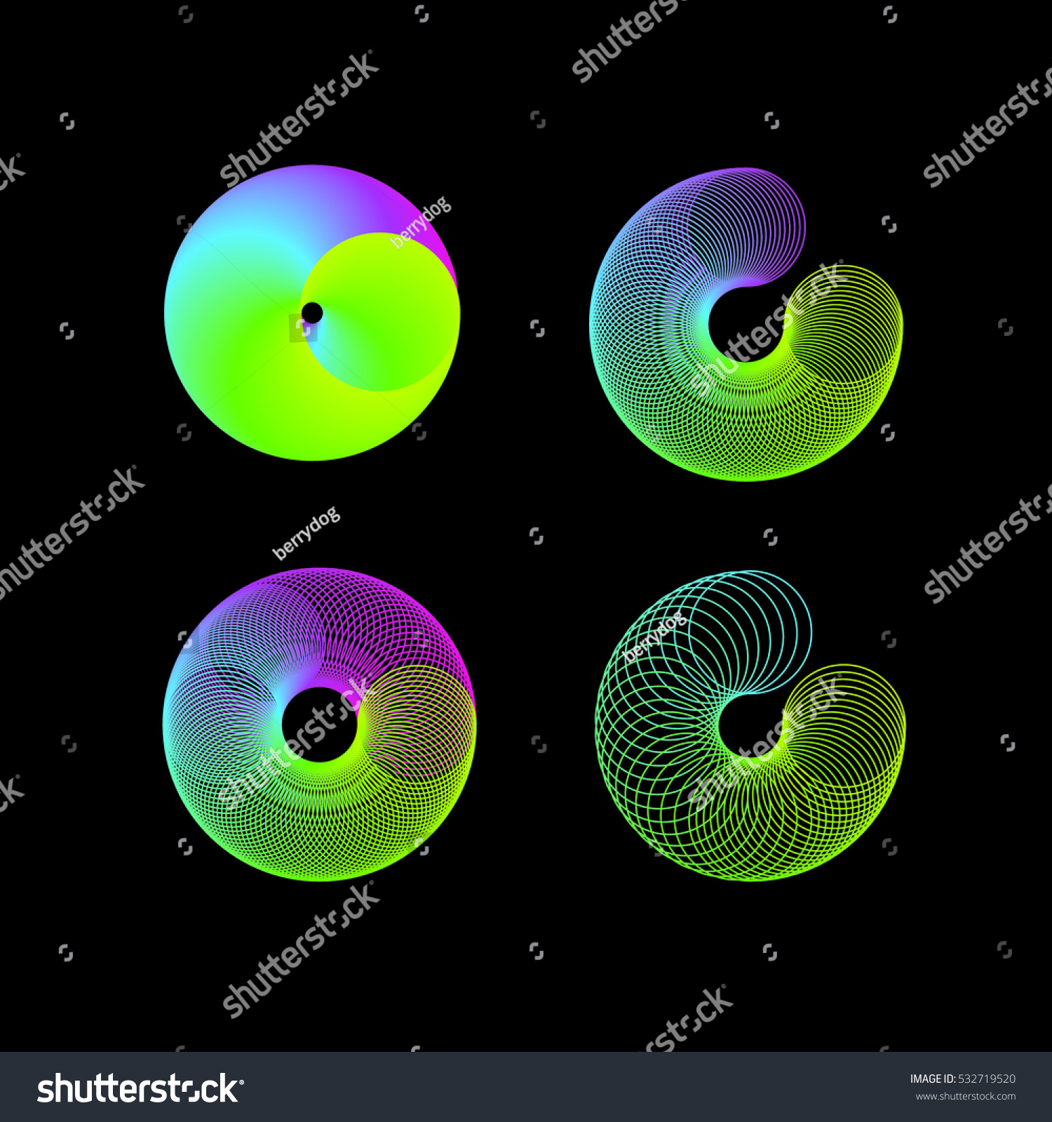 Rainbow Color Blend Circle Line Vector Stock Vector (Royalty Free ...
