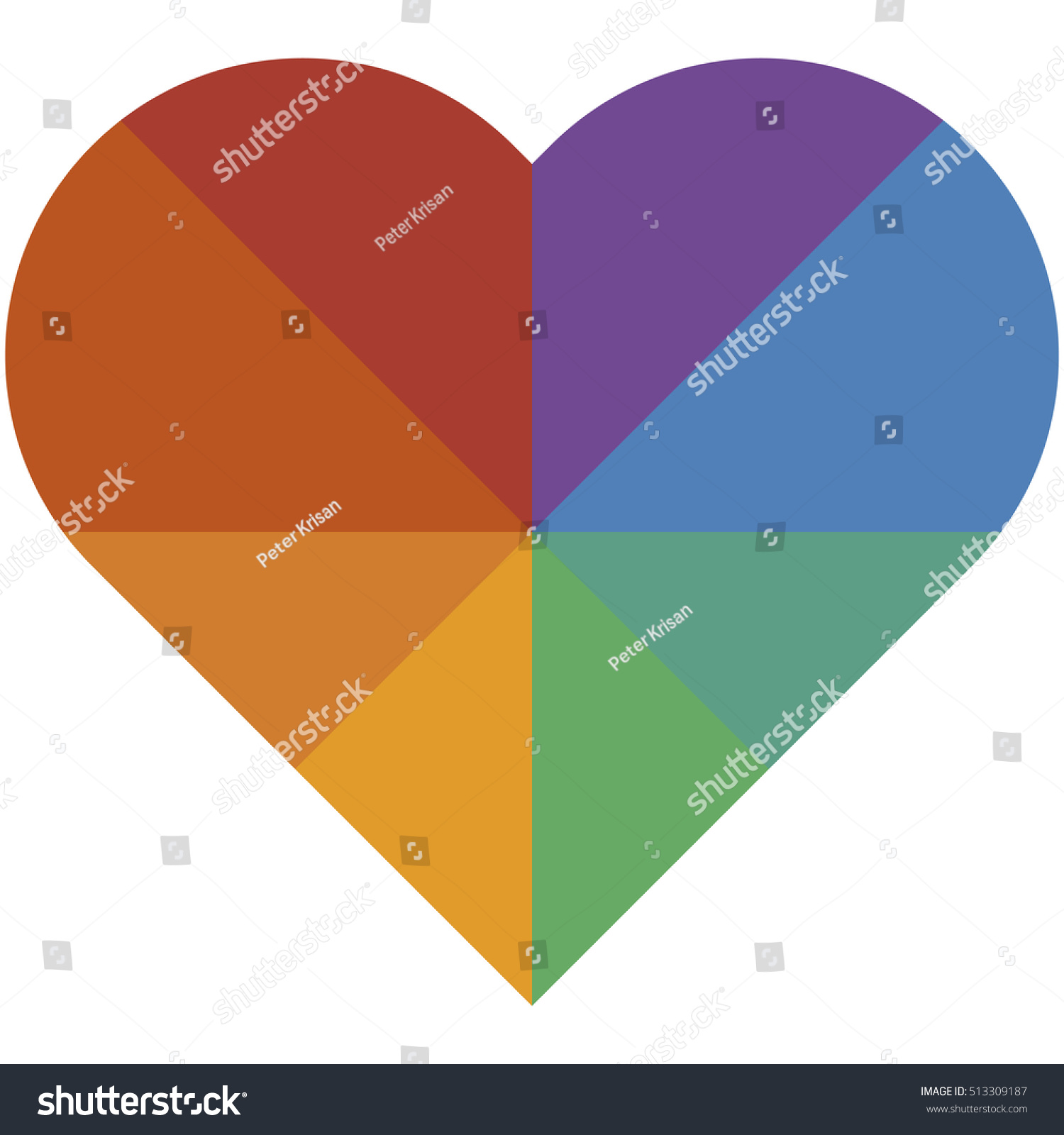 Rainbow Color Heart Stock Vector (Royalty Free) 513309187