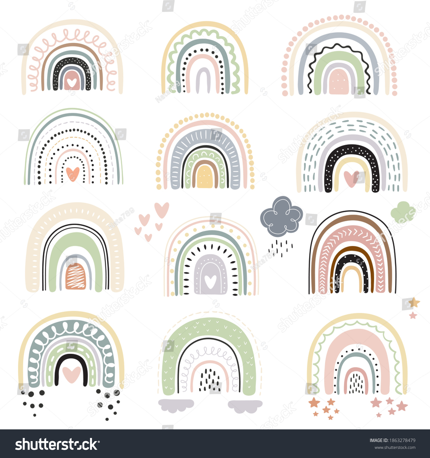 Rainbow Colored Baby Illustration Vector Stock Vector (Royalty Free ...