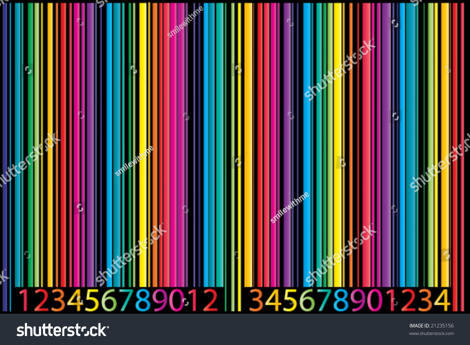 Rainbow Colored Barcode Vector On Black Stock Vector (Royalty Free ...