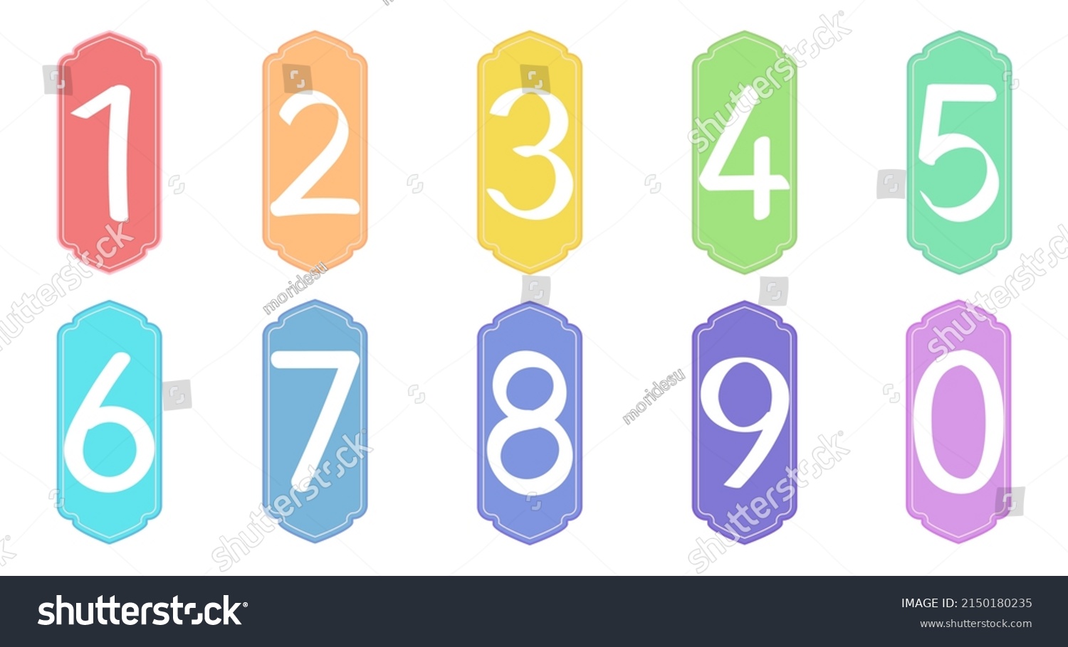 Rainbow Colored Numbers Row Stock Vector (Royalty Free) 2150180235 ...