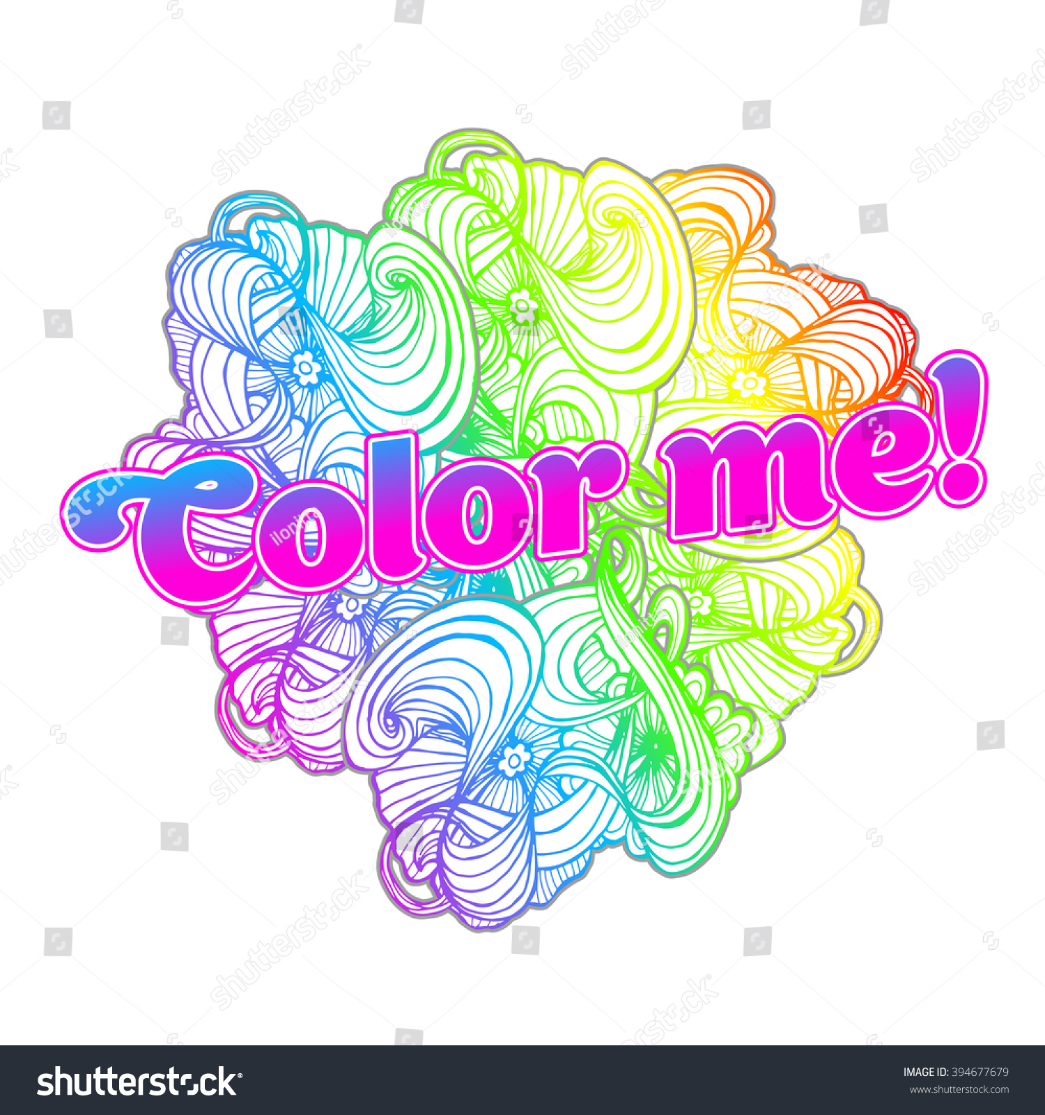 Rainbow Colored Zentangle Style Ornament Vector: เวกเตอร์สต็อก (ปลอดค่า ...