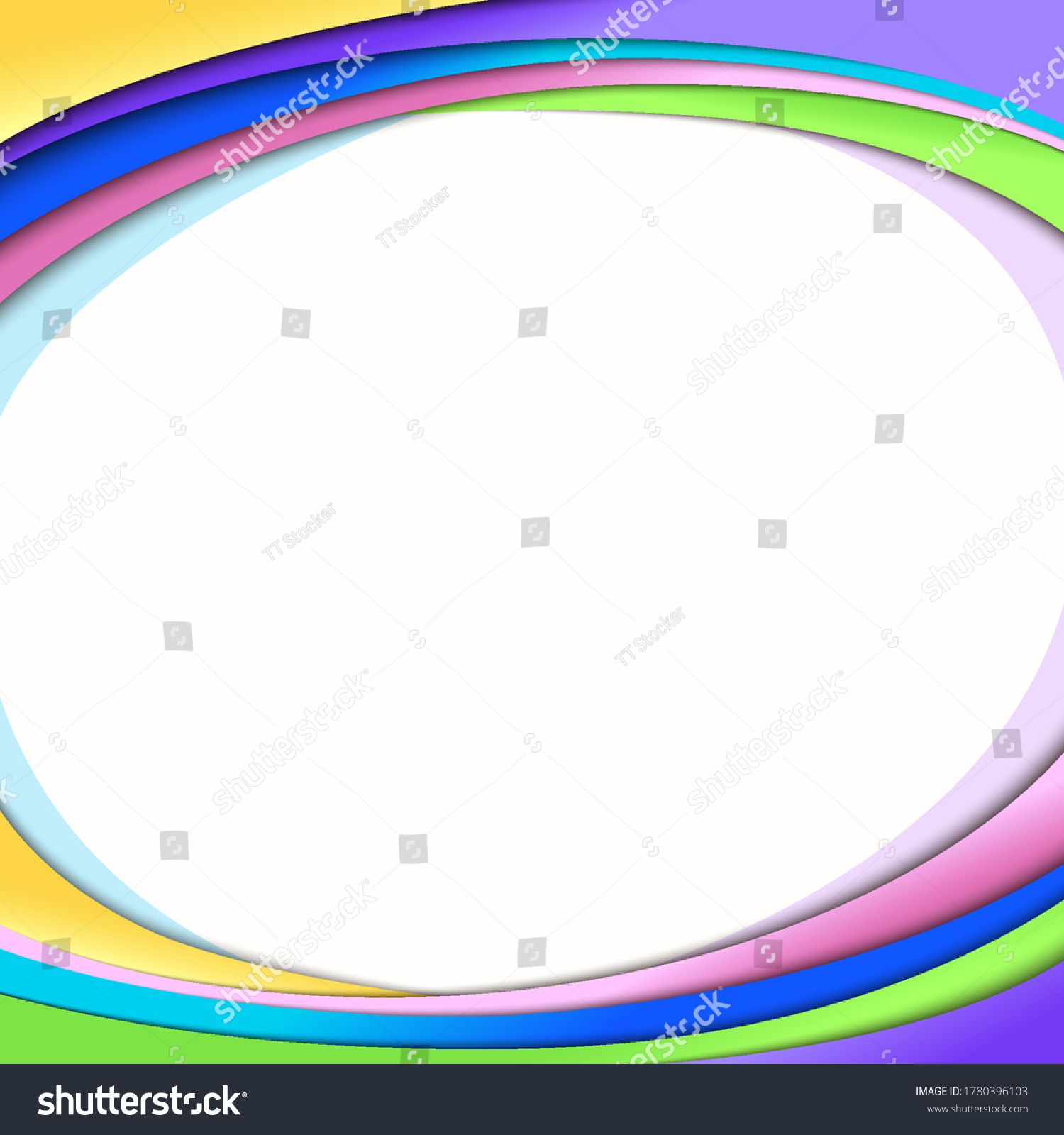 Rainbow Colorful Frame Background Template Stock Vector (Royalty Free ...
