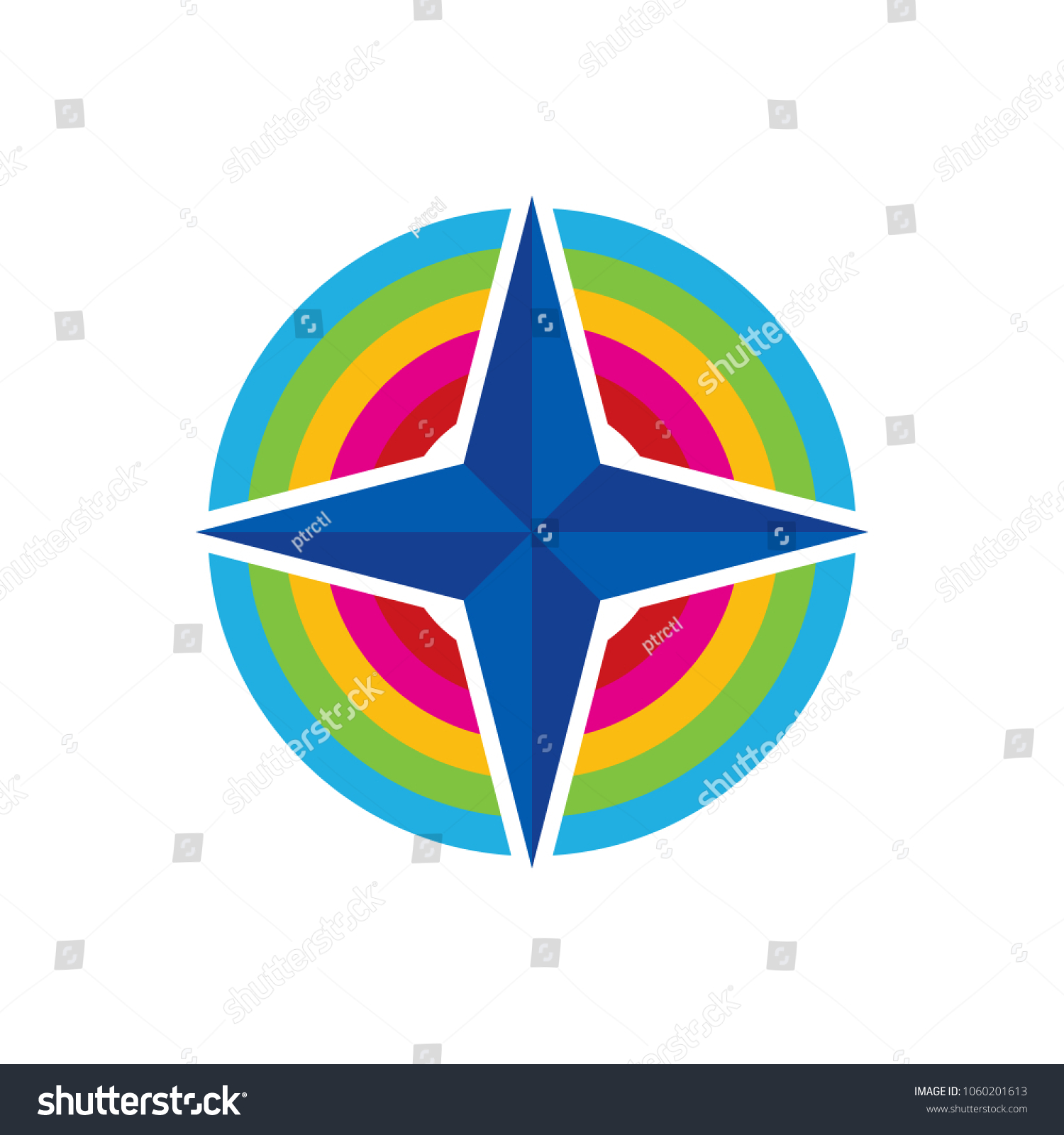 Rainbow Compass Logo Icon Design Stock Vector (Royalty Free) 1060201613 ...