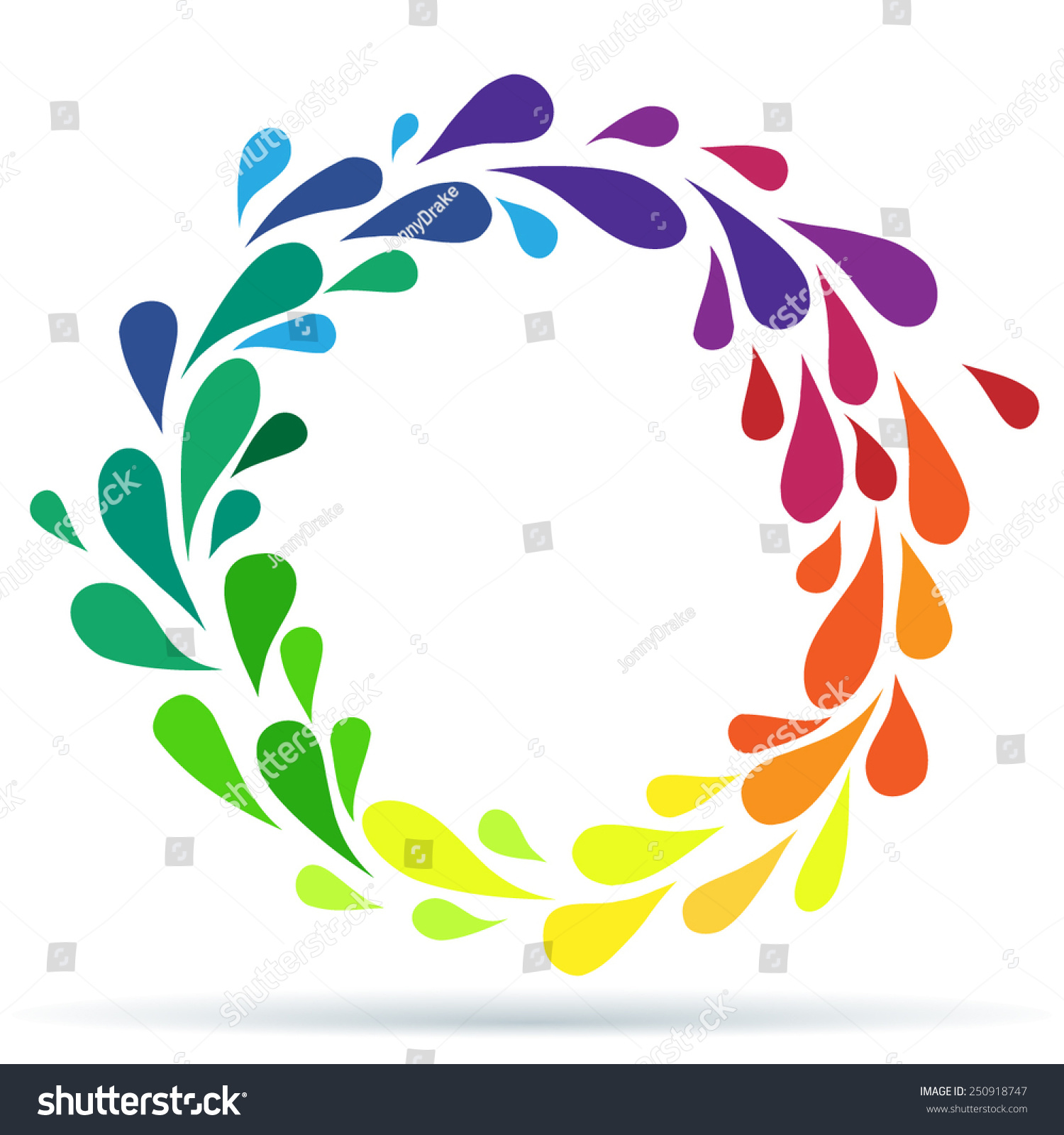 Rainbow Drops Circle Stock Vector (Royalty Free) 250918747 | Shutterstock