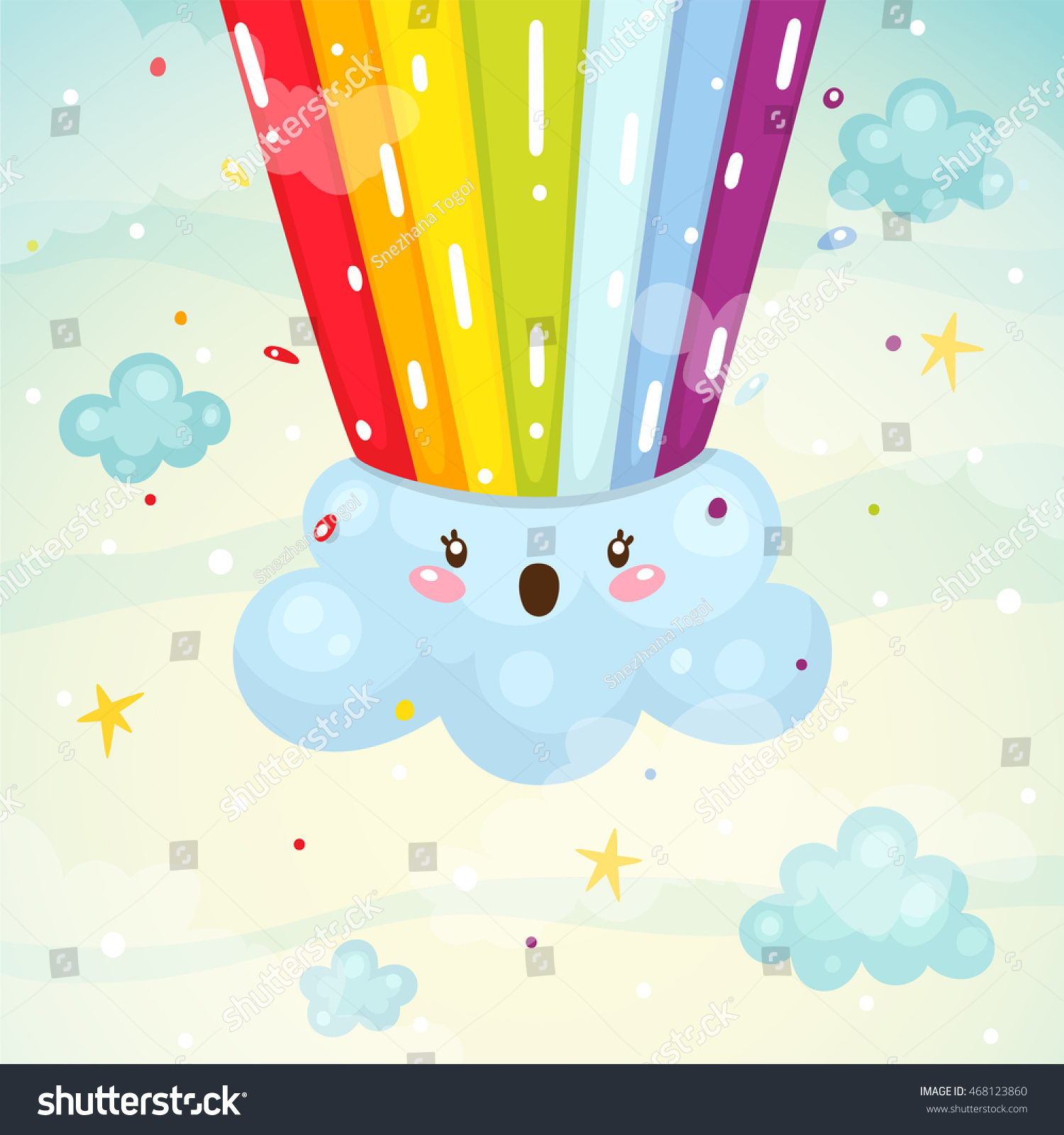 Rainbow Explosion Childrens Illustration Vector Stock Vector (Royalty ...