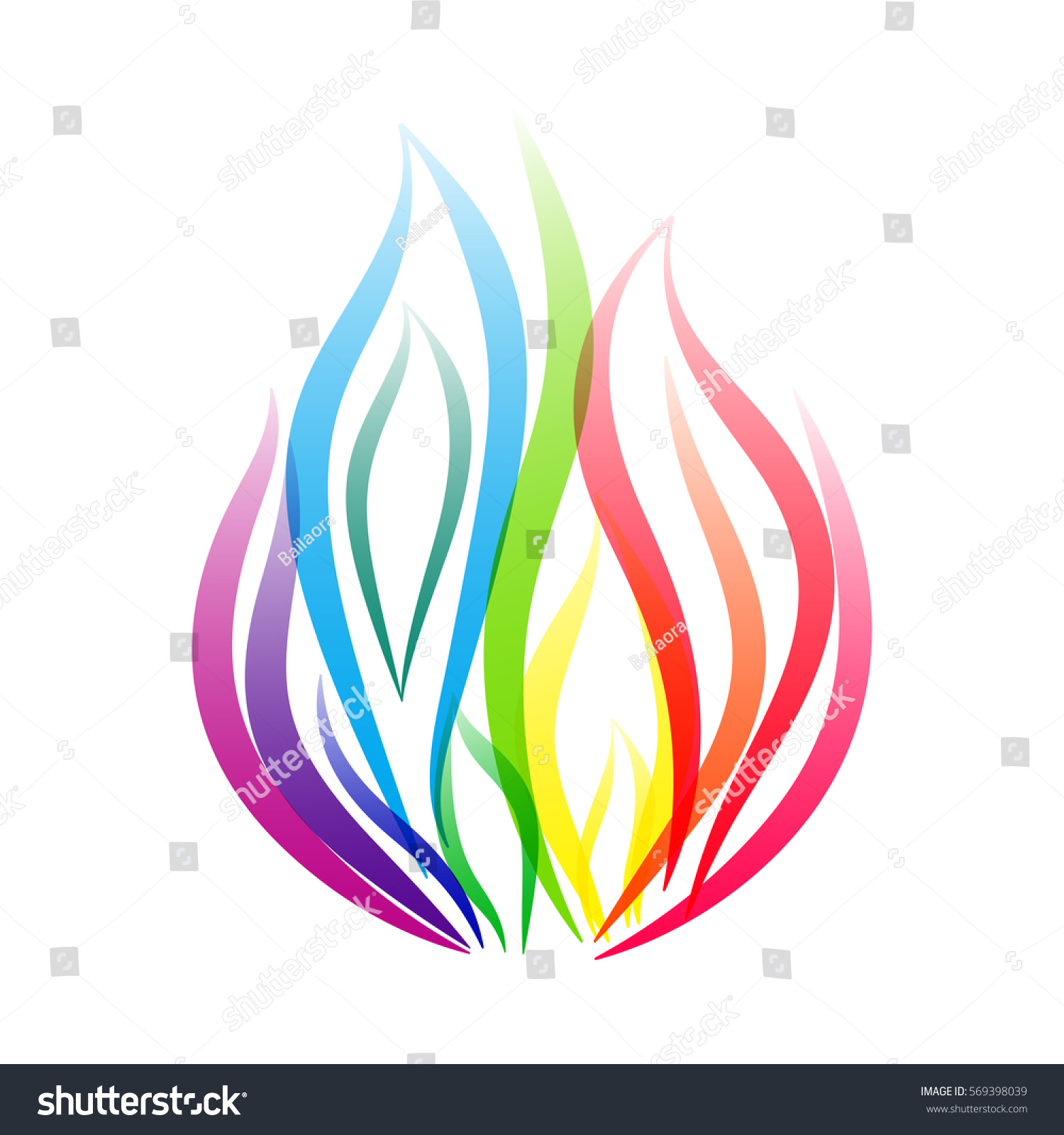 Rainbow Fire Flame Symbol: vector de stock (libre de regalías ...